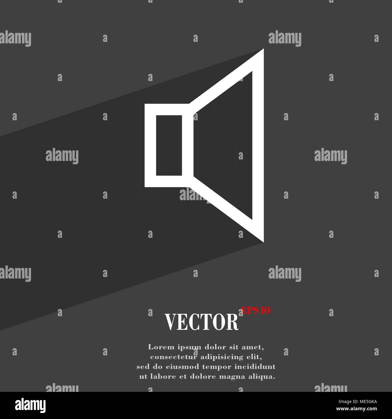 volume, sound icon symbol Flat modern web design with long shadow and ...