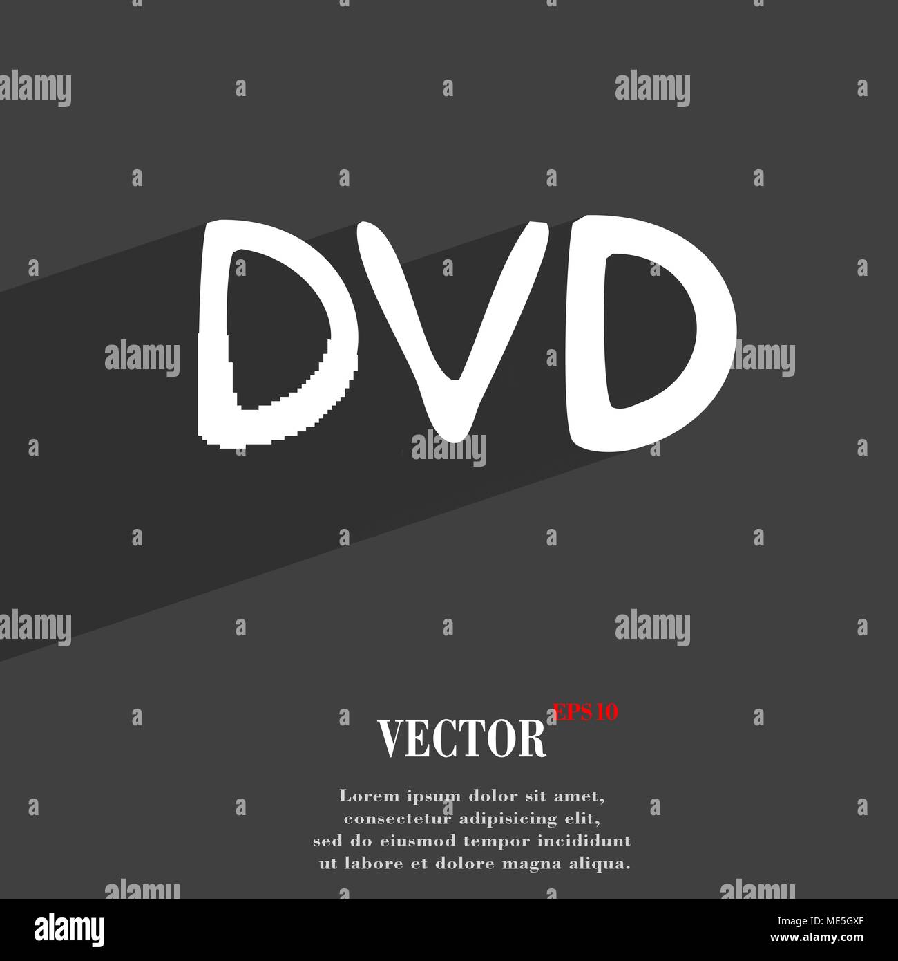 dvd icon symbol Flat modern web design with long shadow and space for ...