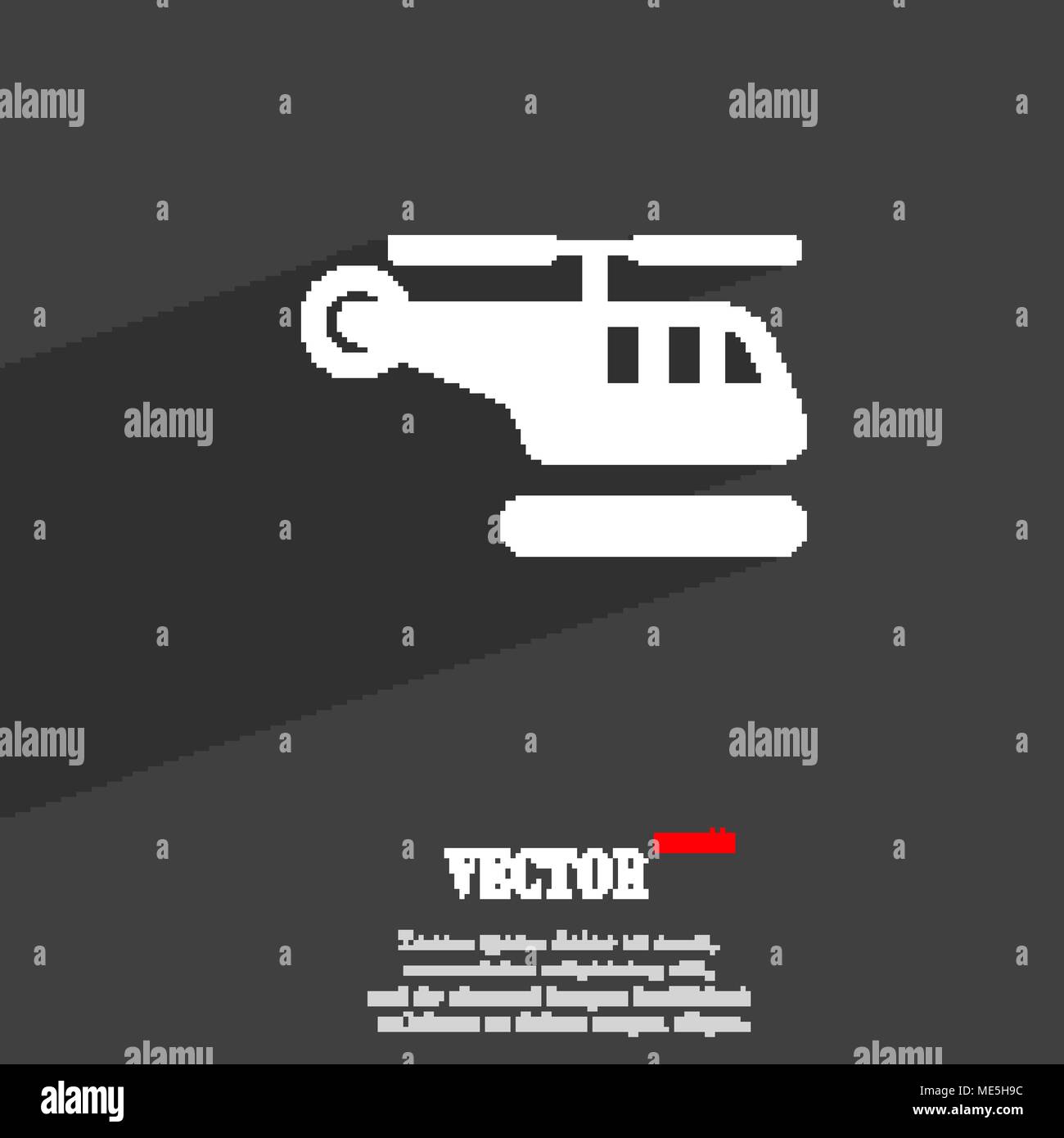 helicopter icon symbol Flat modern web design with long shadow and ...
