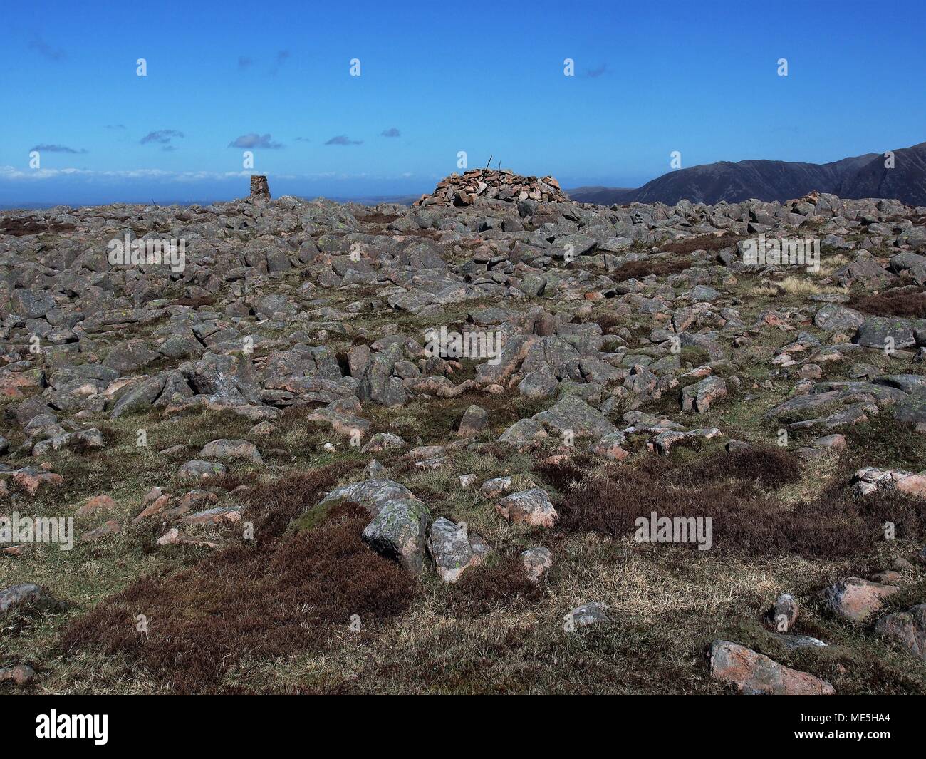 The summit of Great Borne, Lake District National Park, Cumbria, United ...
