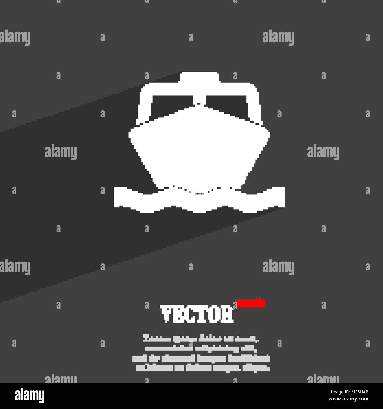 the boat icon symbol Flat modern web design with long shadow and space ...