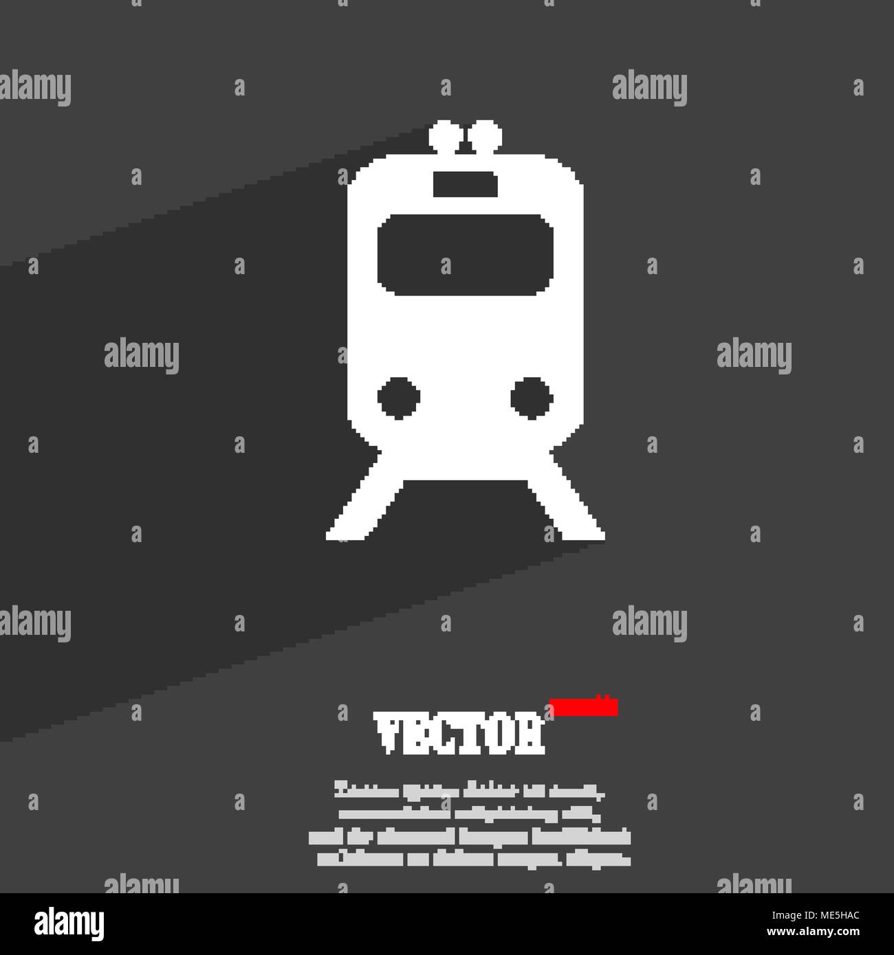 train icon symbol Flat modern web design with long shadow and space for ...