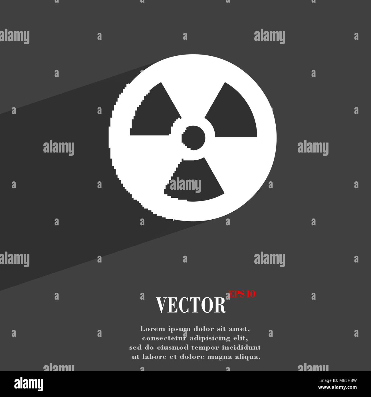 radiation icon symbol Flat modern web design with long shadow and space ...