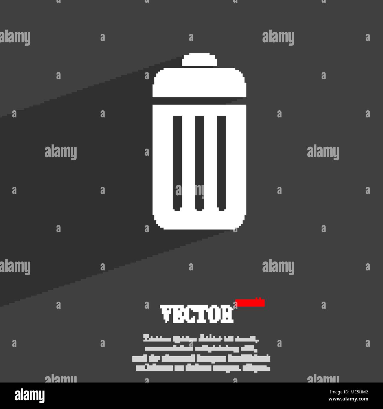 The trash icon symbol Flat modern web design with long shadow and space ...