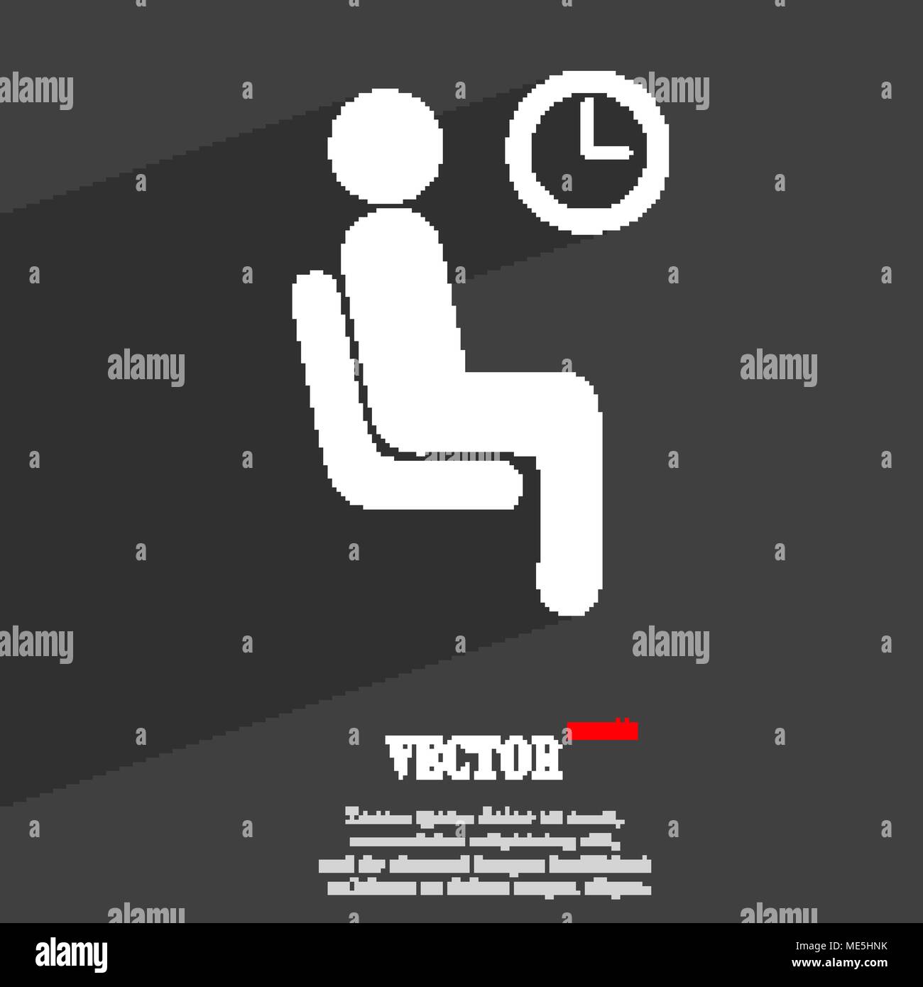 waiting icon symbol Flat modern web design with long shadow and space ...