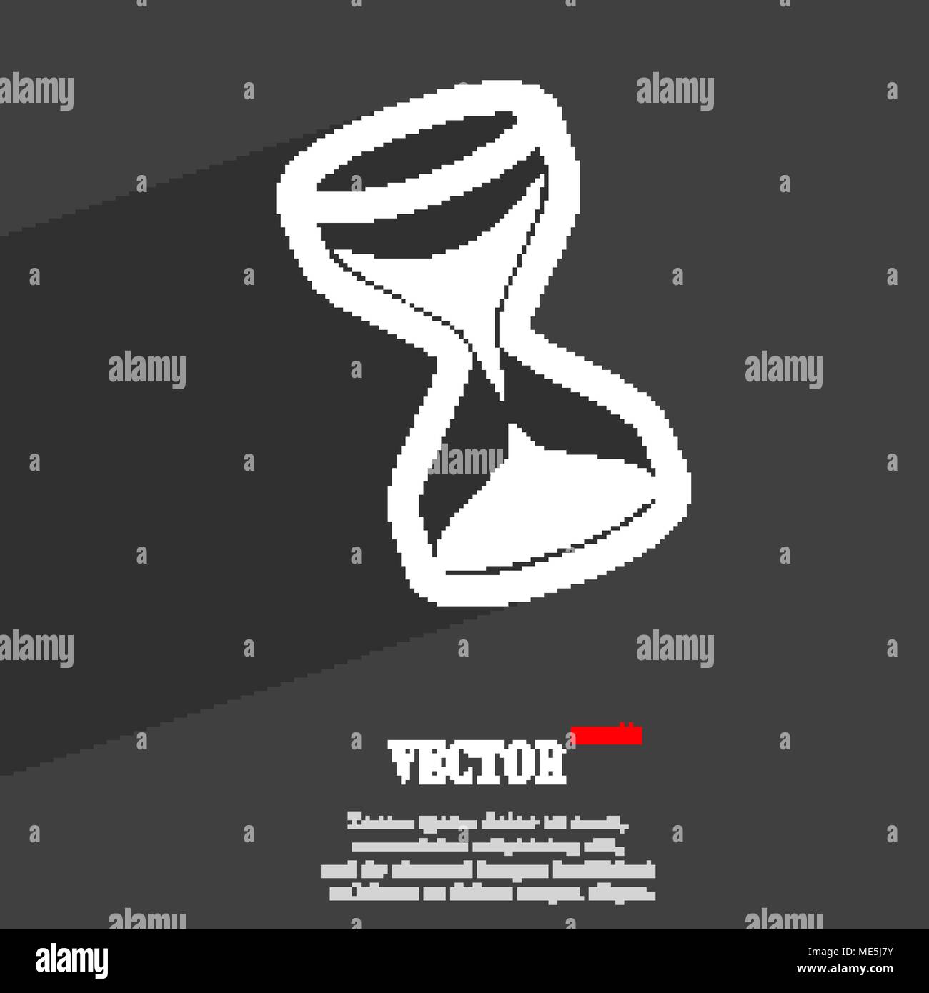 hourglass icon symbol Flat modern web design with long shadow and space ...