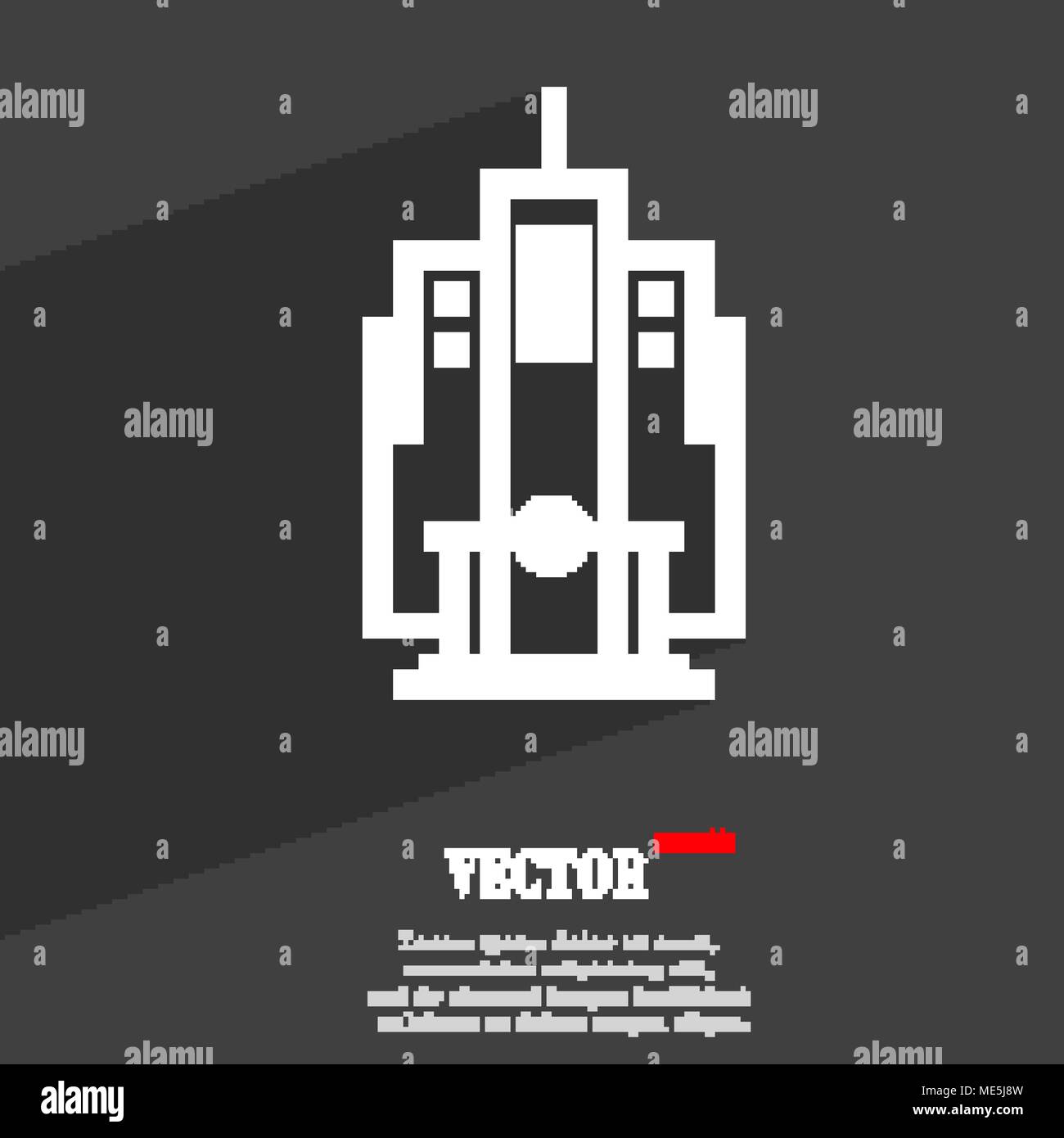 skyscraper icon symbol Flat modern web design with long shadow and ...