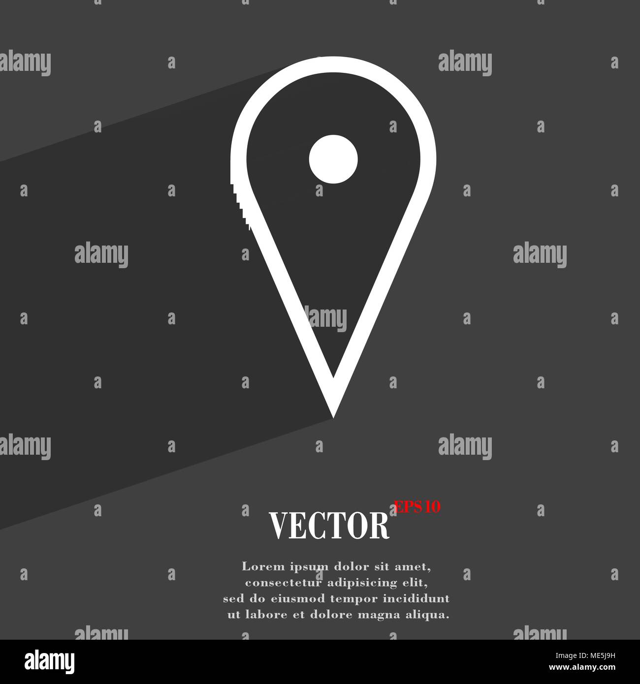 map poiner icon symbol Flat modern web design with long shadow and ...