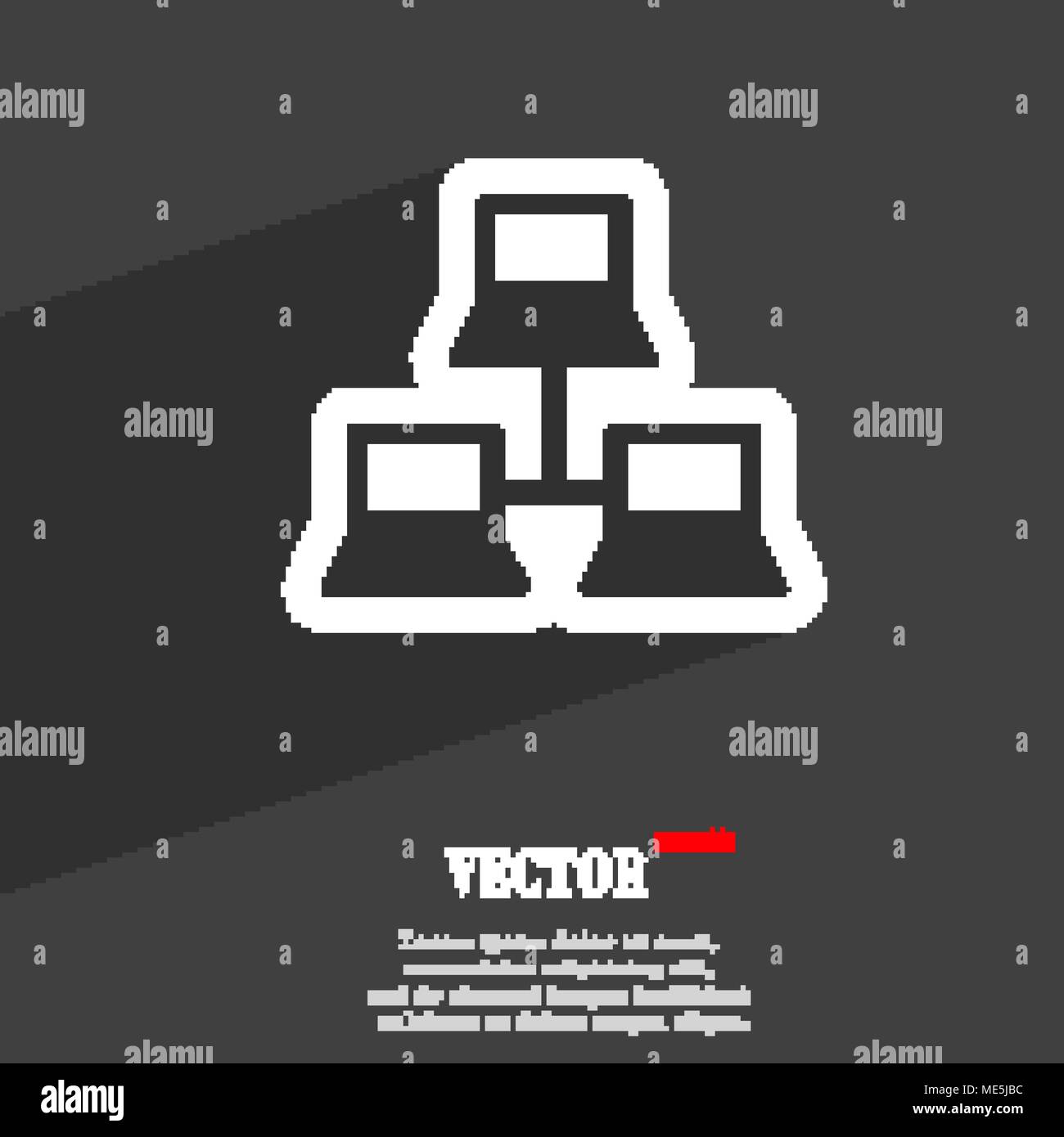 local area network icon symbol Flat modern web design with long shadow ...