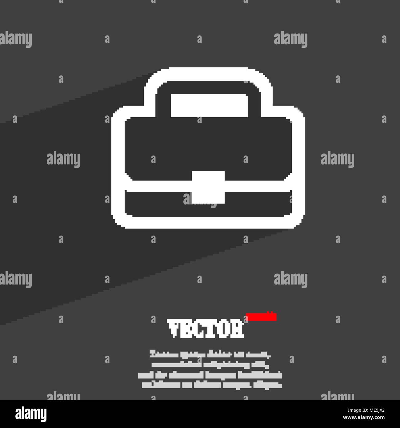Briefcase icon symbol Flat modern web design with long shadow and space ...