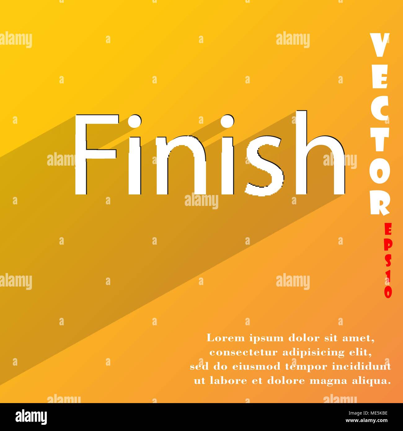 Finish icon symbol Flat modern web design with long shadow and space ...