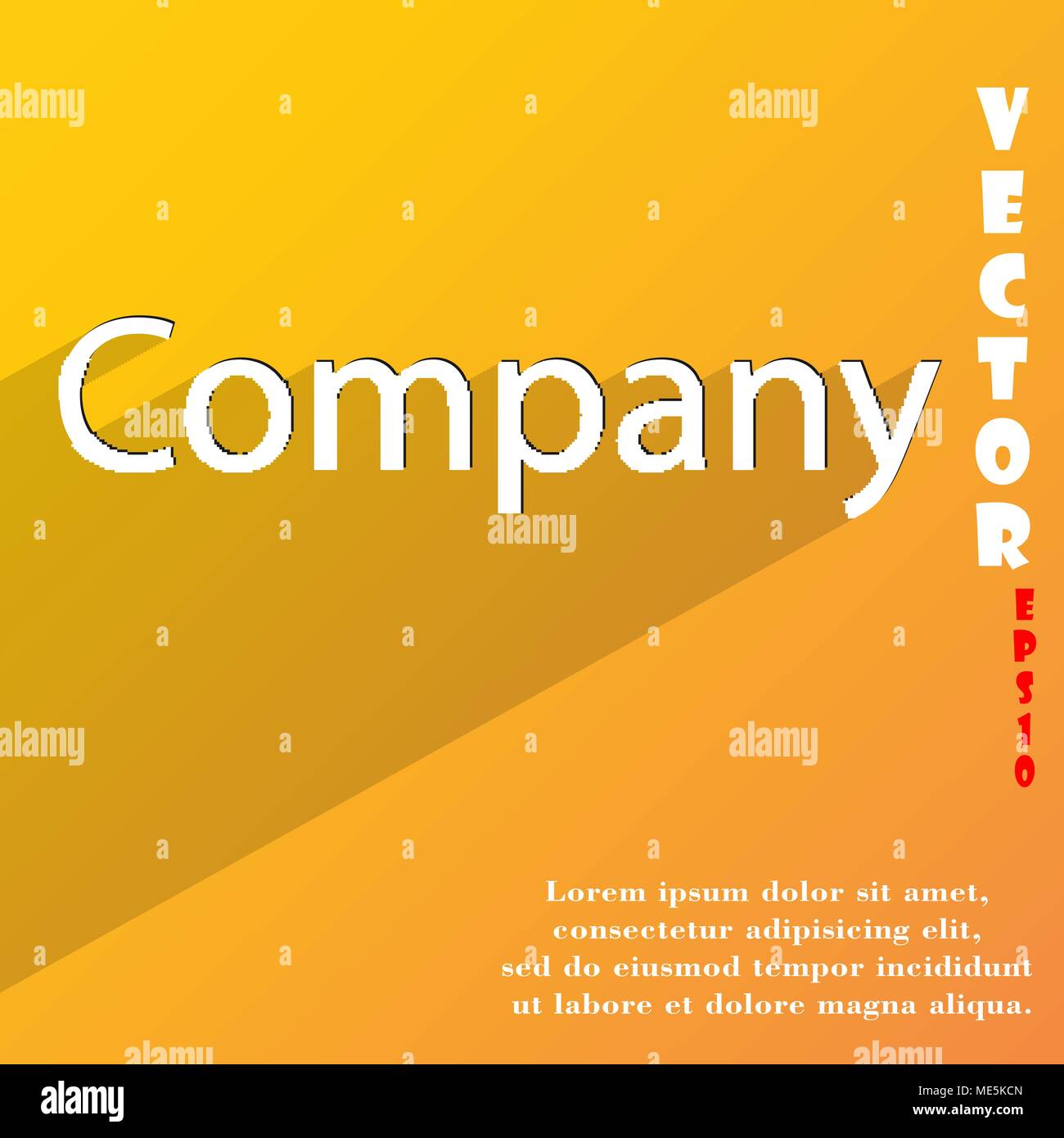 company icon symbol Flat modern web design with long shadow and space ...