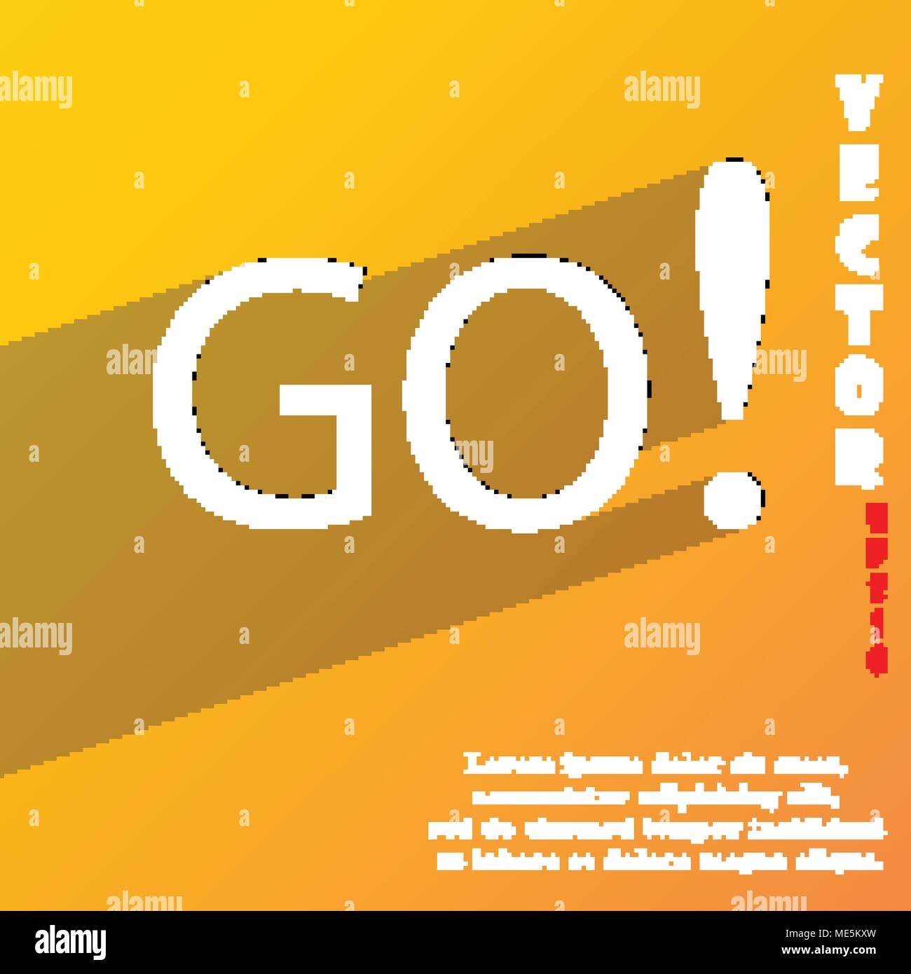 GO icon symbol Flat modern web design with long shadow and space for ...