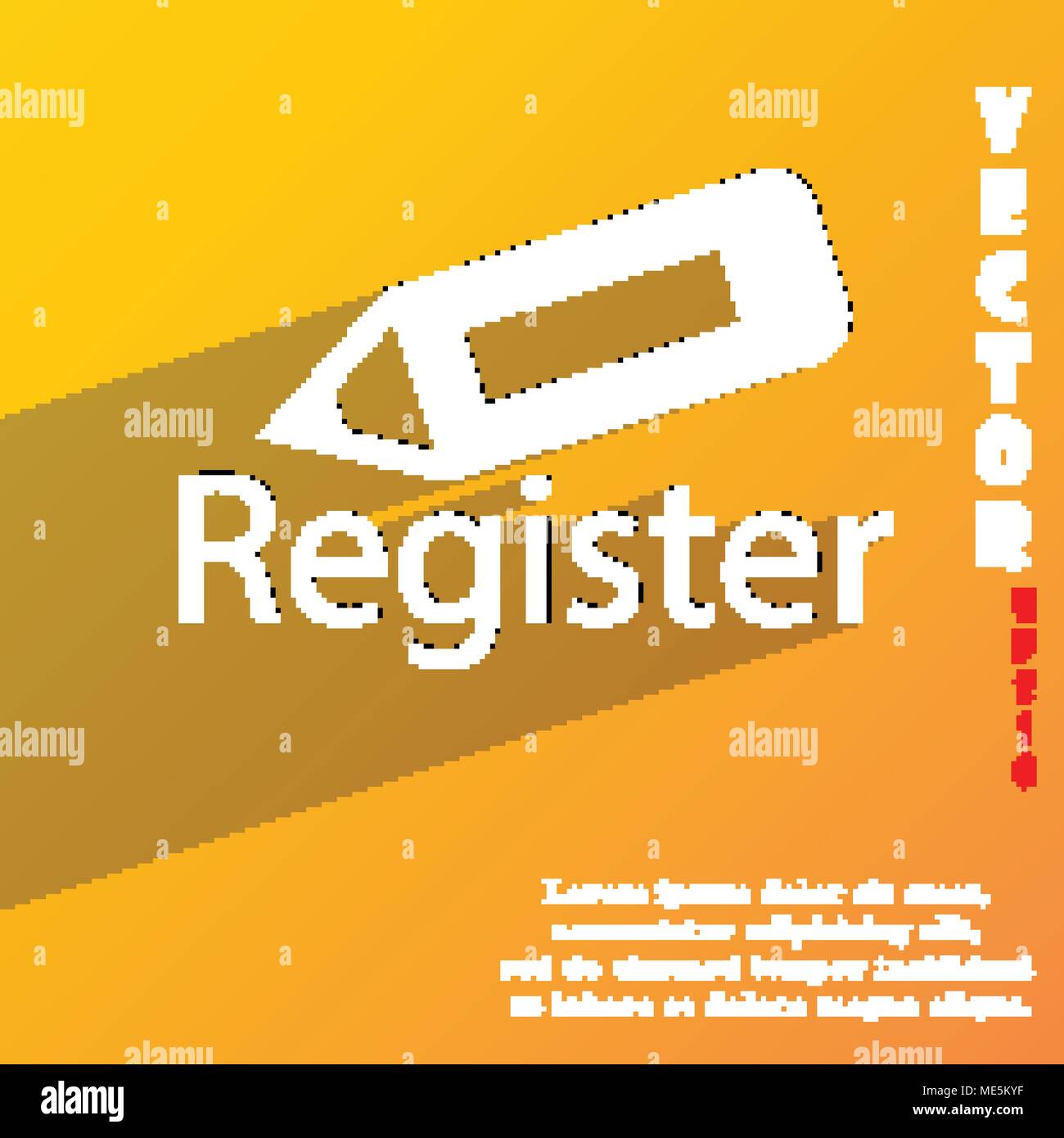 Register icon symbol Flat modern web design with long shadow and space ...