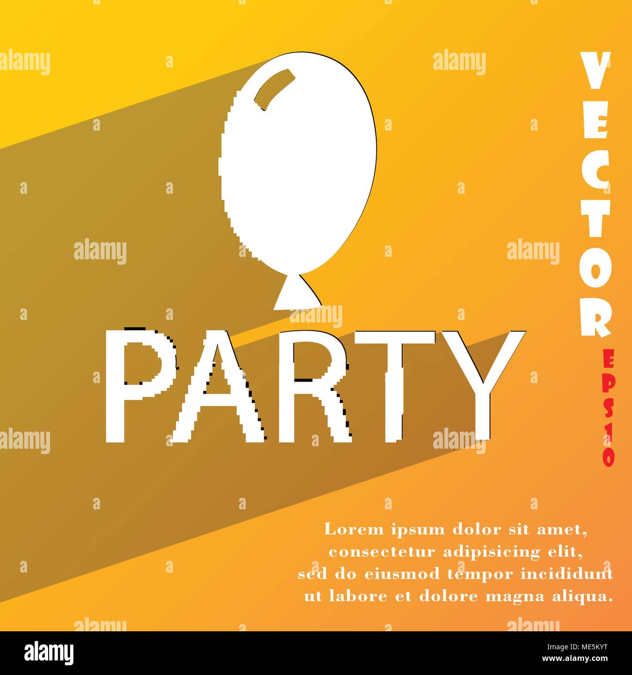 Party icon symbol Flat modern web design with long shadow and space for ...