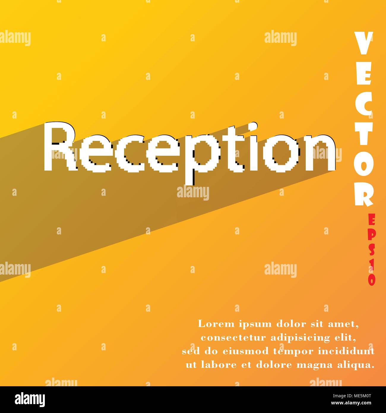 Reception icon symbol Flat modern web design with long shadow and space ...