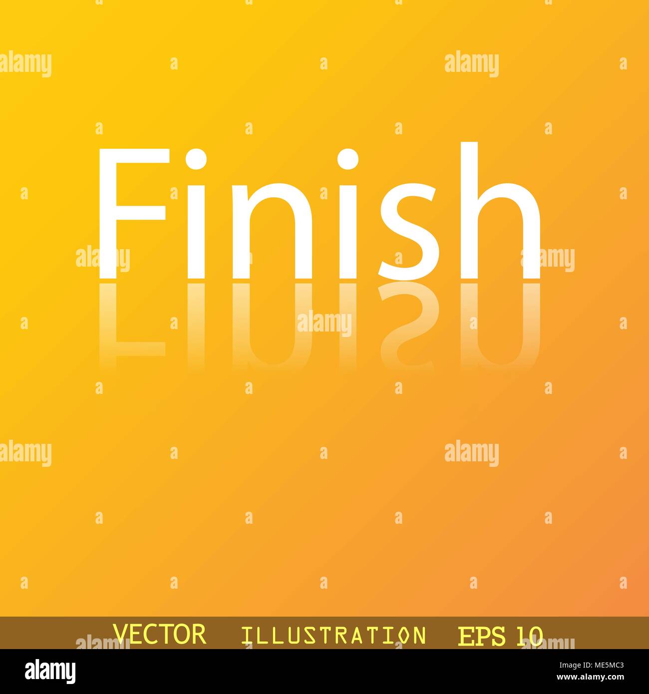 Finish icon symbol Flat modern web design with reflection and space for ...
