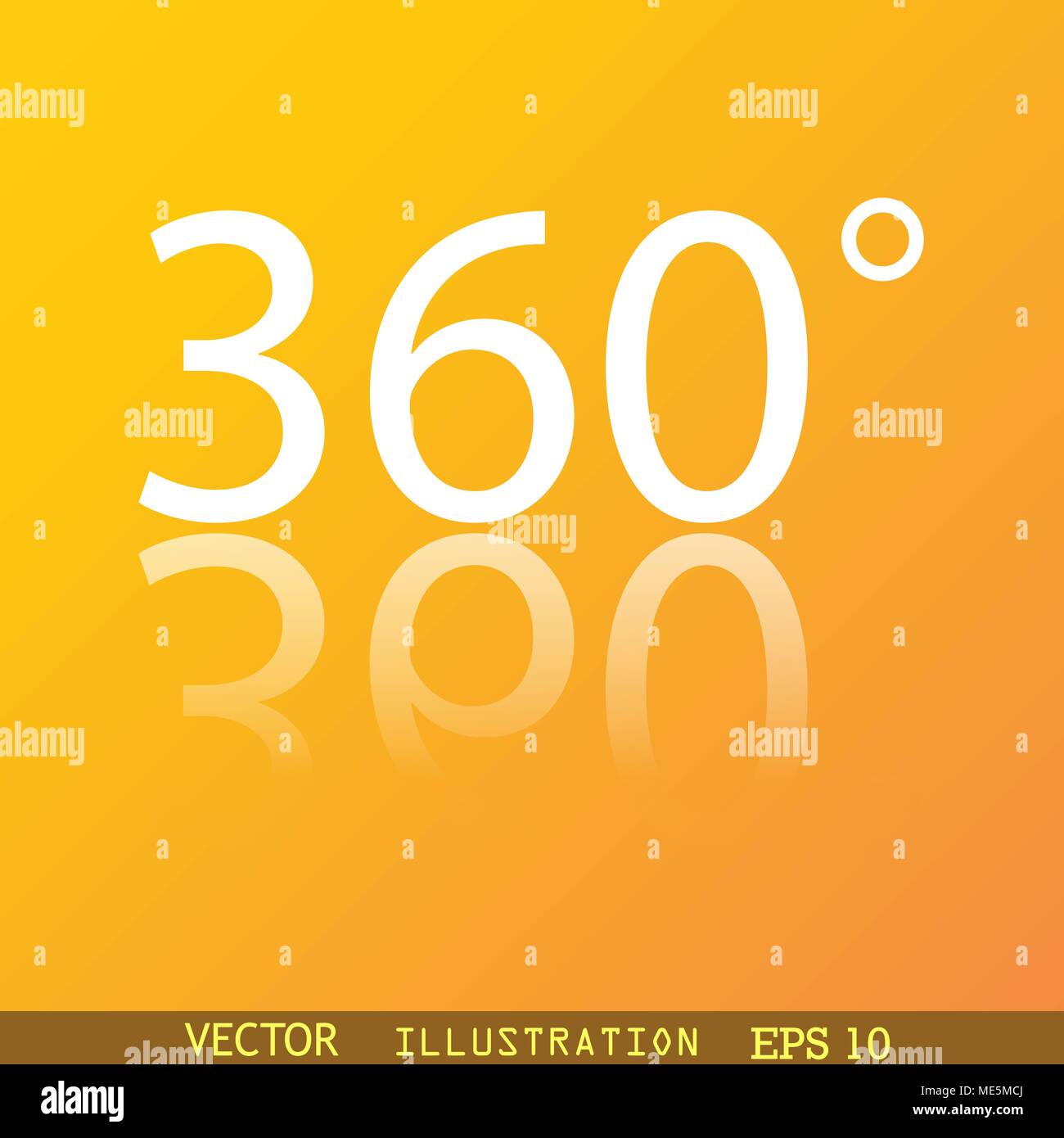 Angle 360 degrees icon symbol Flat modern web design with reflection ...