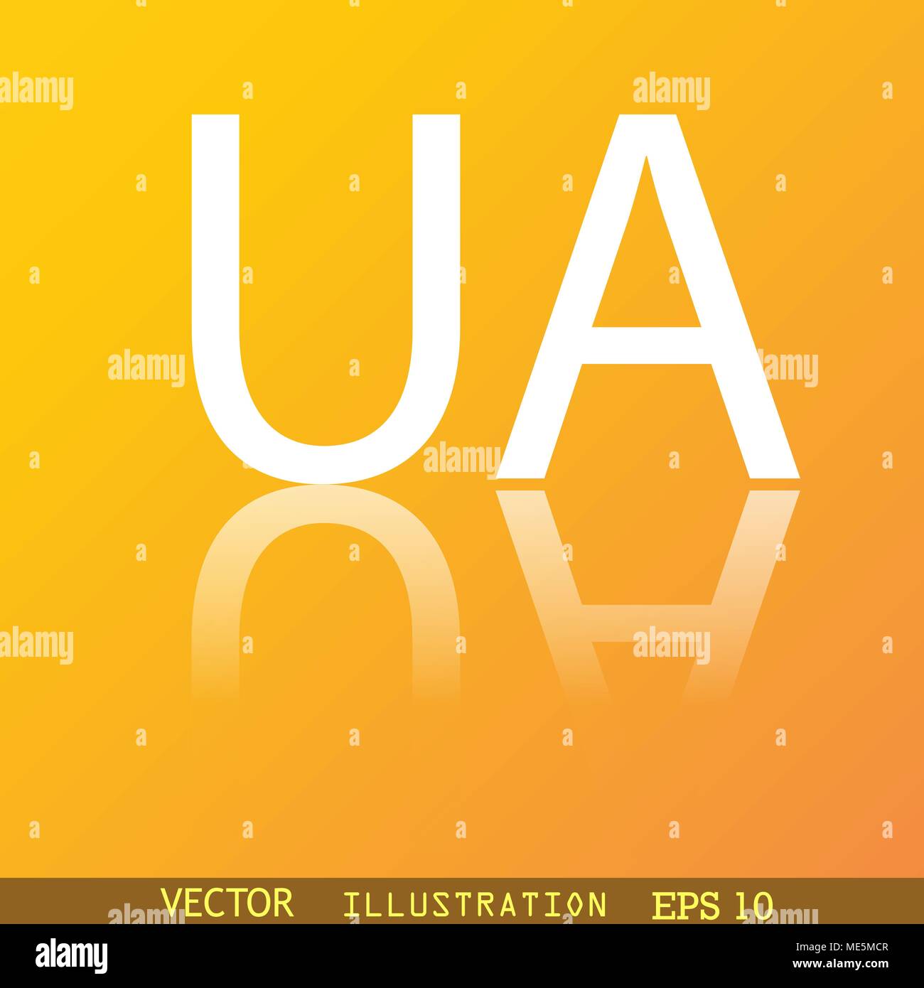 Ukraine icon symbol Flat modern web design with reflection and space ...