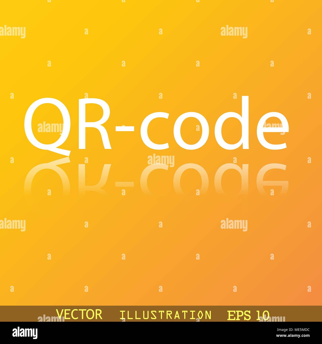 Qr code icon symbol Flat modern web design with reflection and space ...