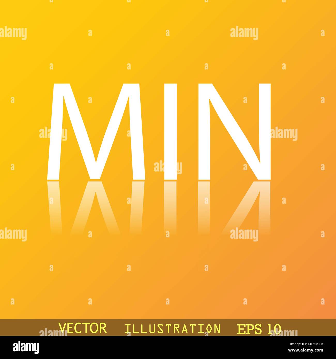 minimum icon symbol Flat modern web design with reflection and space ...