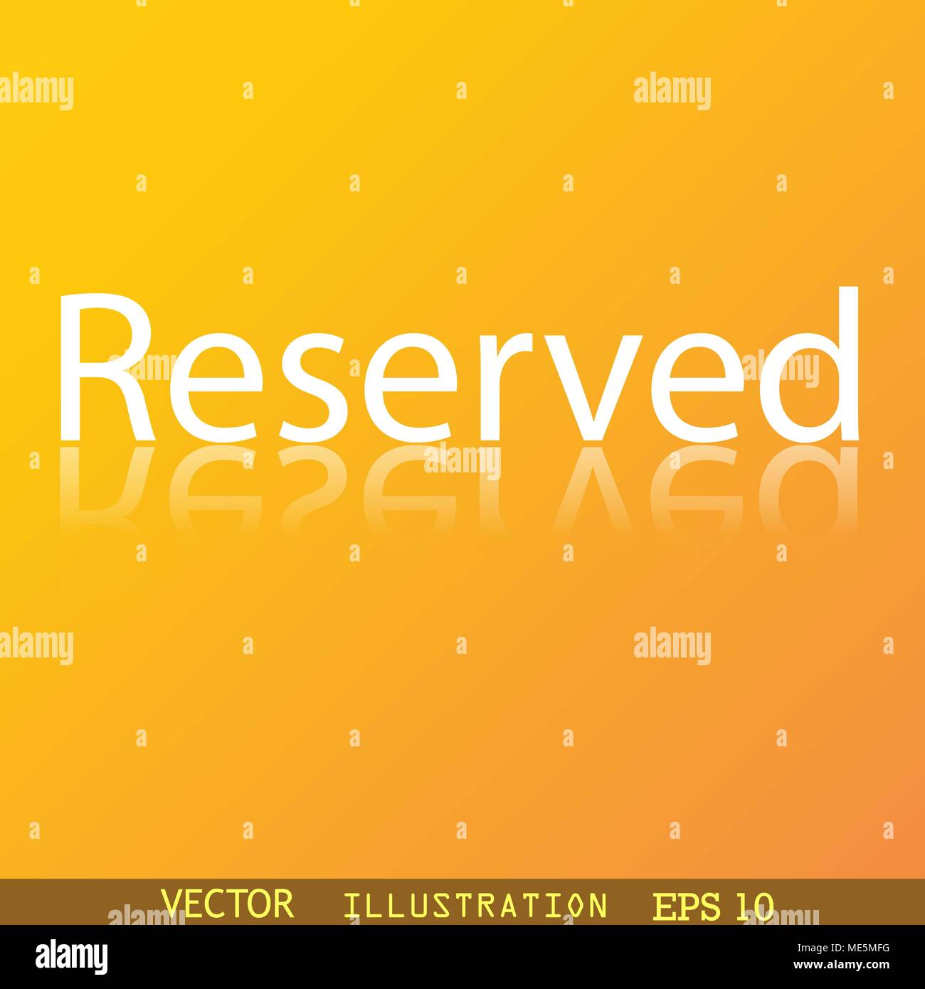 Reserved icon symbol Flat modern web design with reflection and space ...