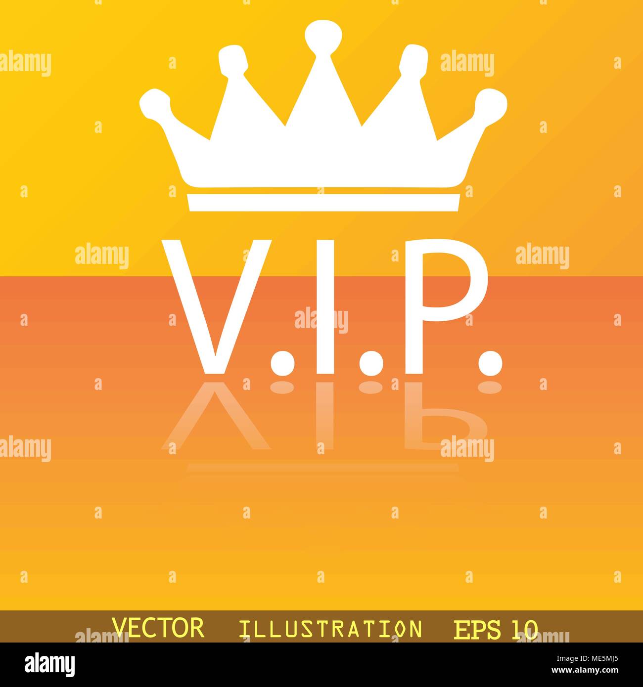 Vip icon symbol Flat modern web design with reflection and space for ...