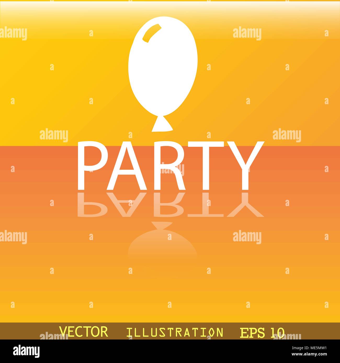 Party icon symbol Flat modern web design with reflection and space for ...