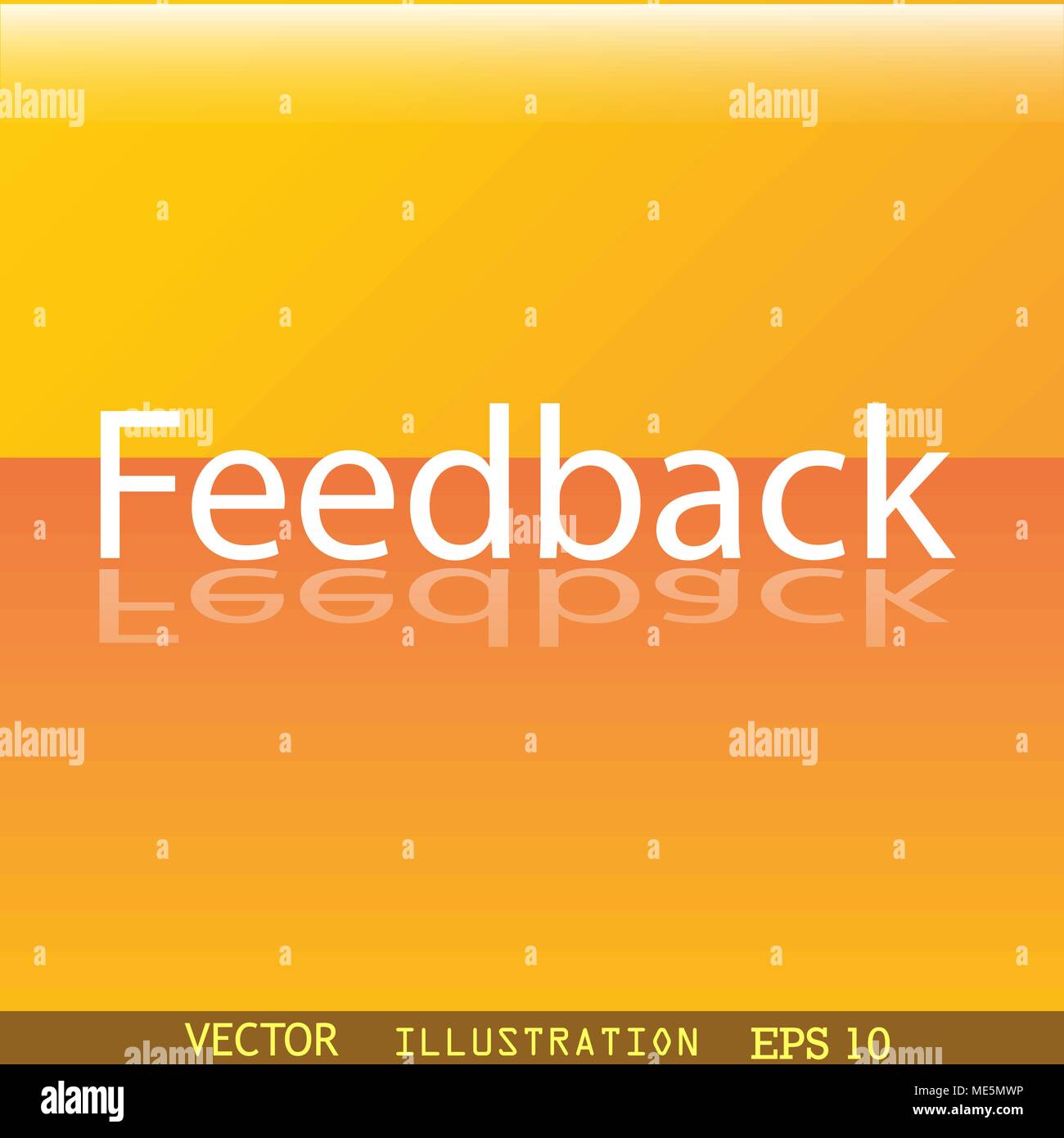 Feedback icon symbol Flat modern web design with reflection and space ...
