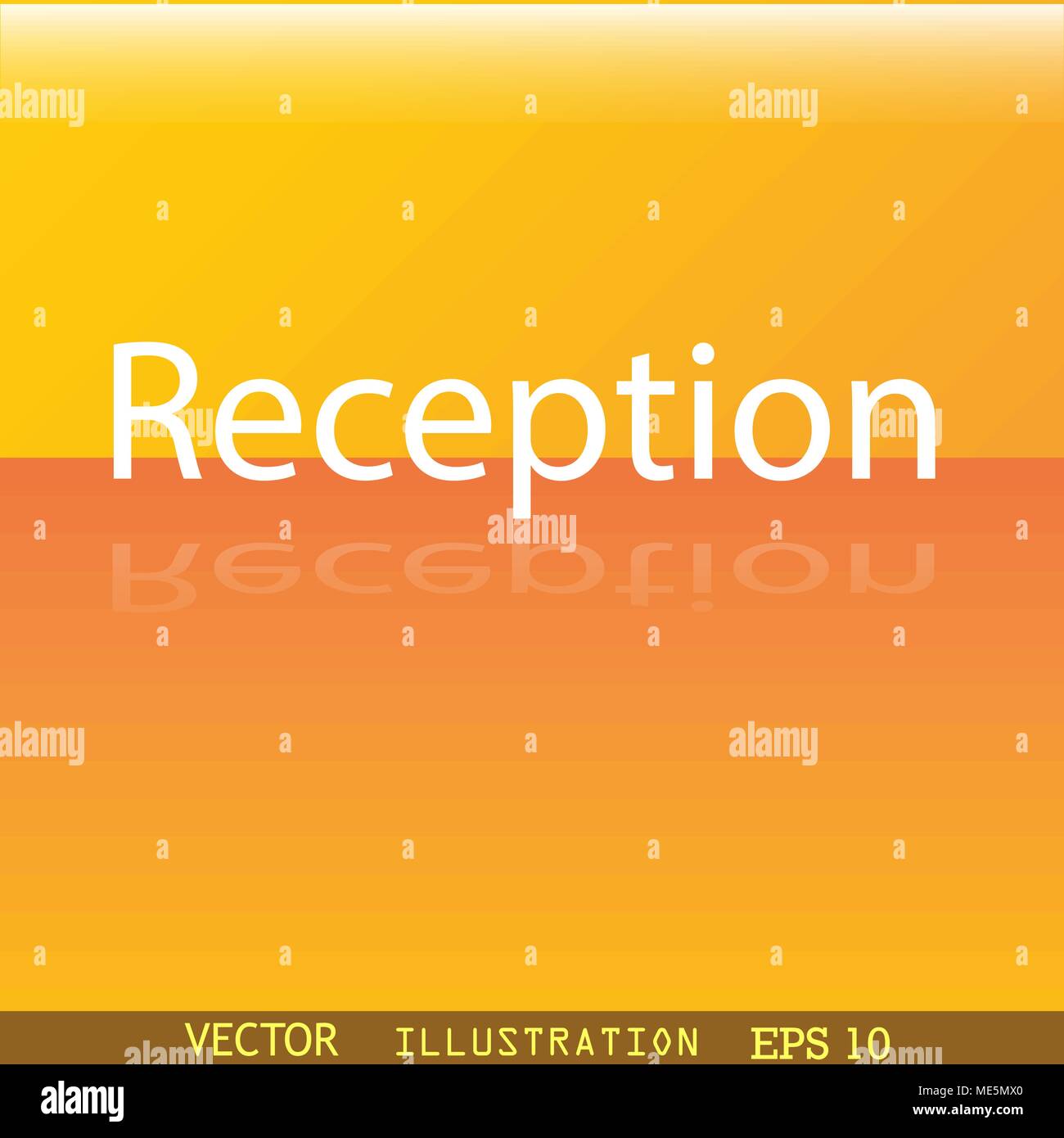 Reception icon symbol Flat modern web design with reflection and space ...