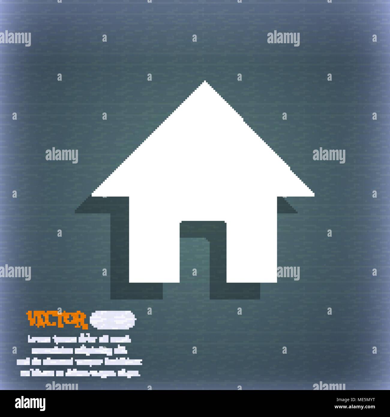 Home, Main page icon symbol on the blue-green abstract background with ...