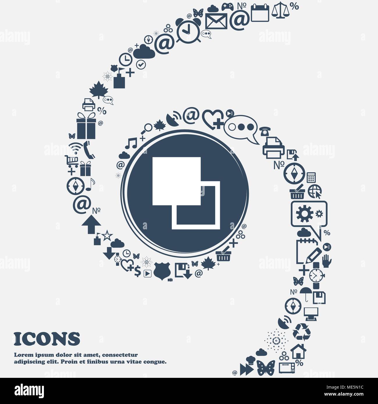 Active color toolbar icon sign in the center. Around the many beautiful ...