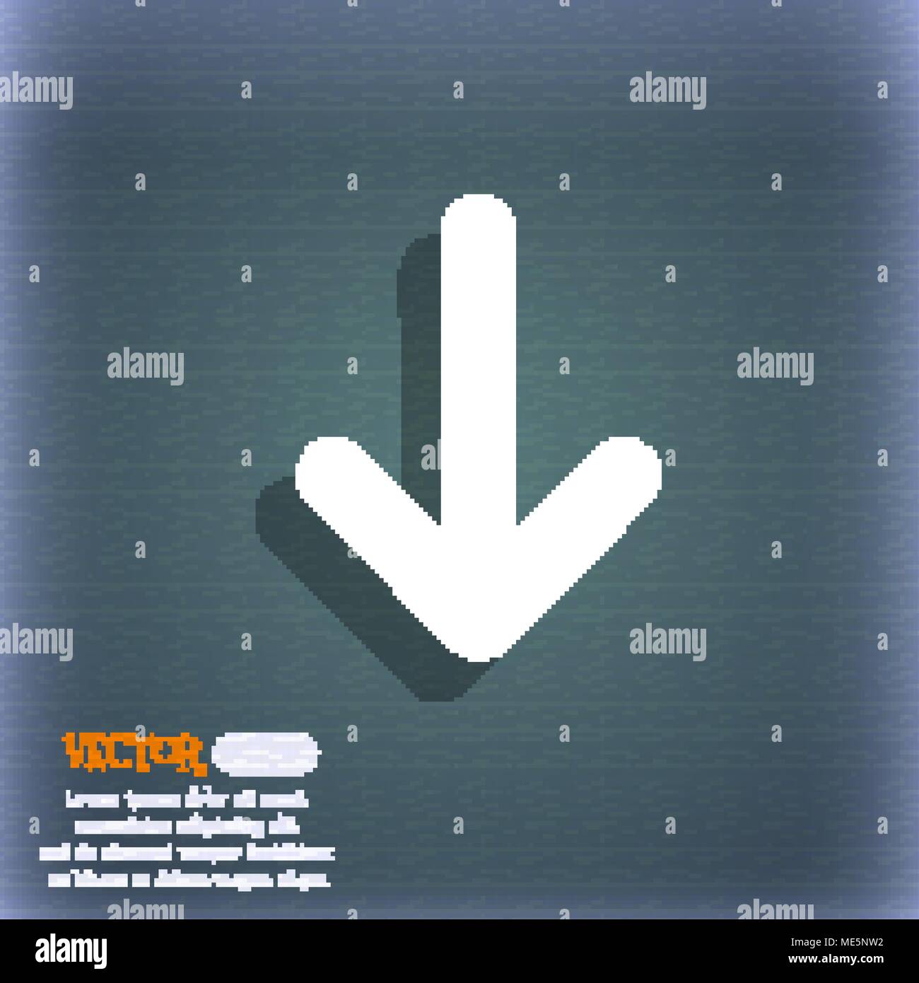 Arrow down, Download, Load, Backup icon symbol on the blue-green ...