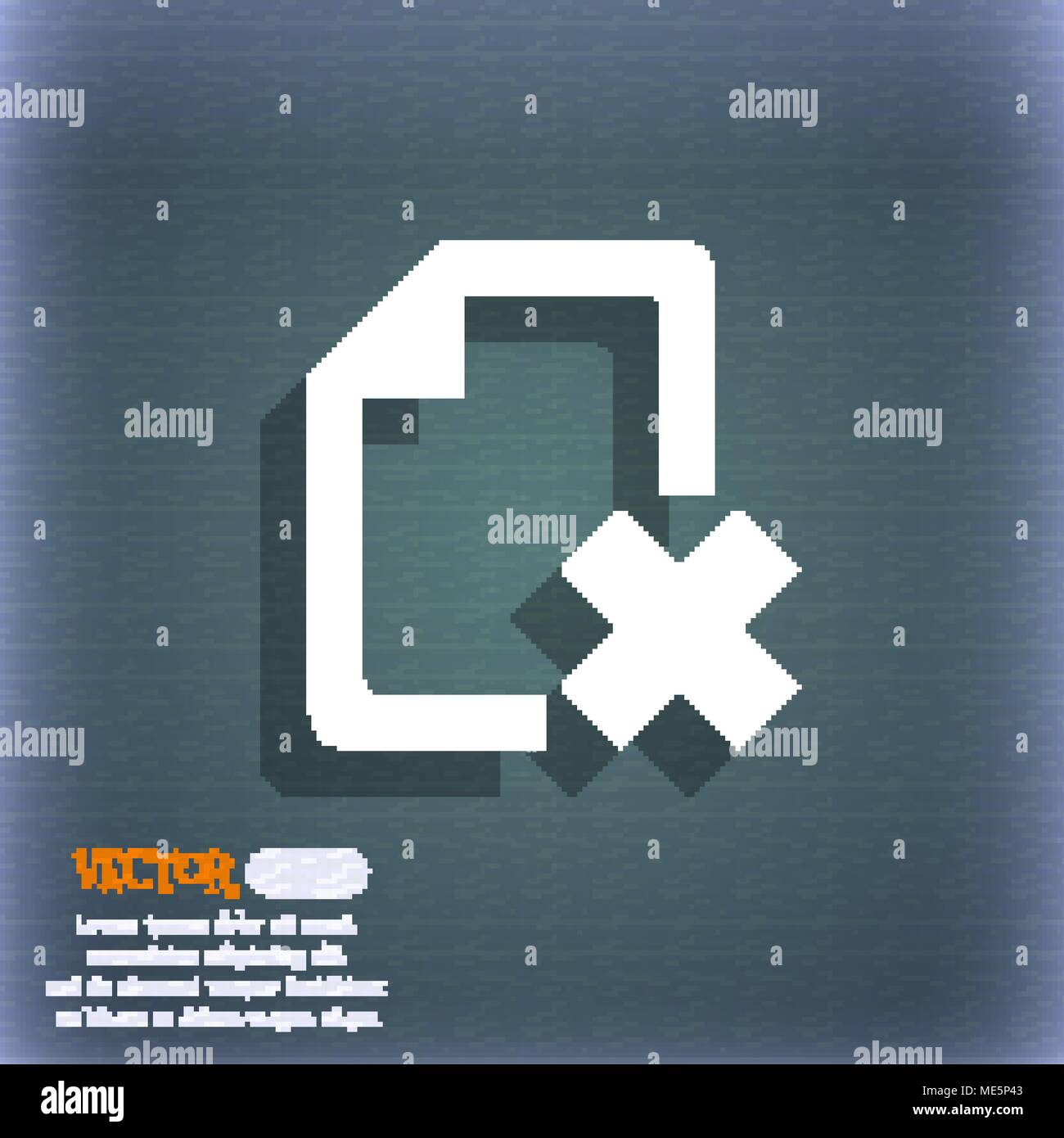 delete File document icon symbol on the blue-green abstract background ...
