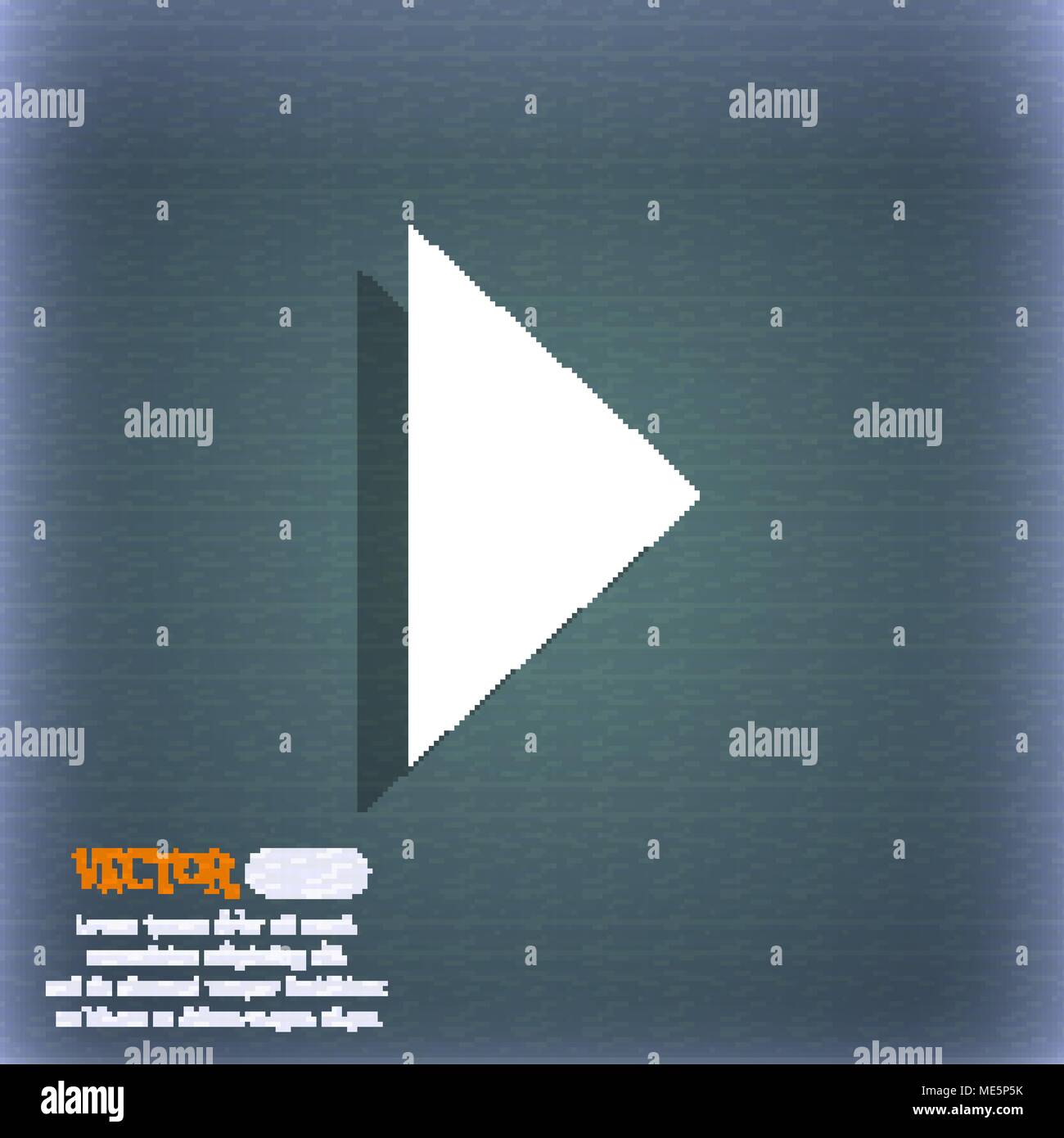 play button icon symbol on the blue-green abstract background with ...