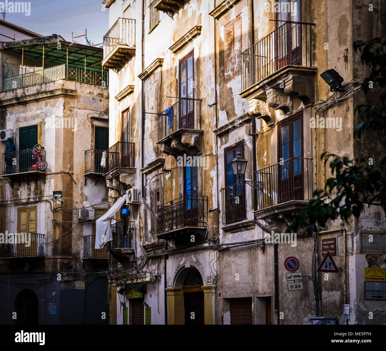 PALERMO-JUNE 10: view of typical buildings in the old town,Palermo ...