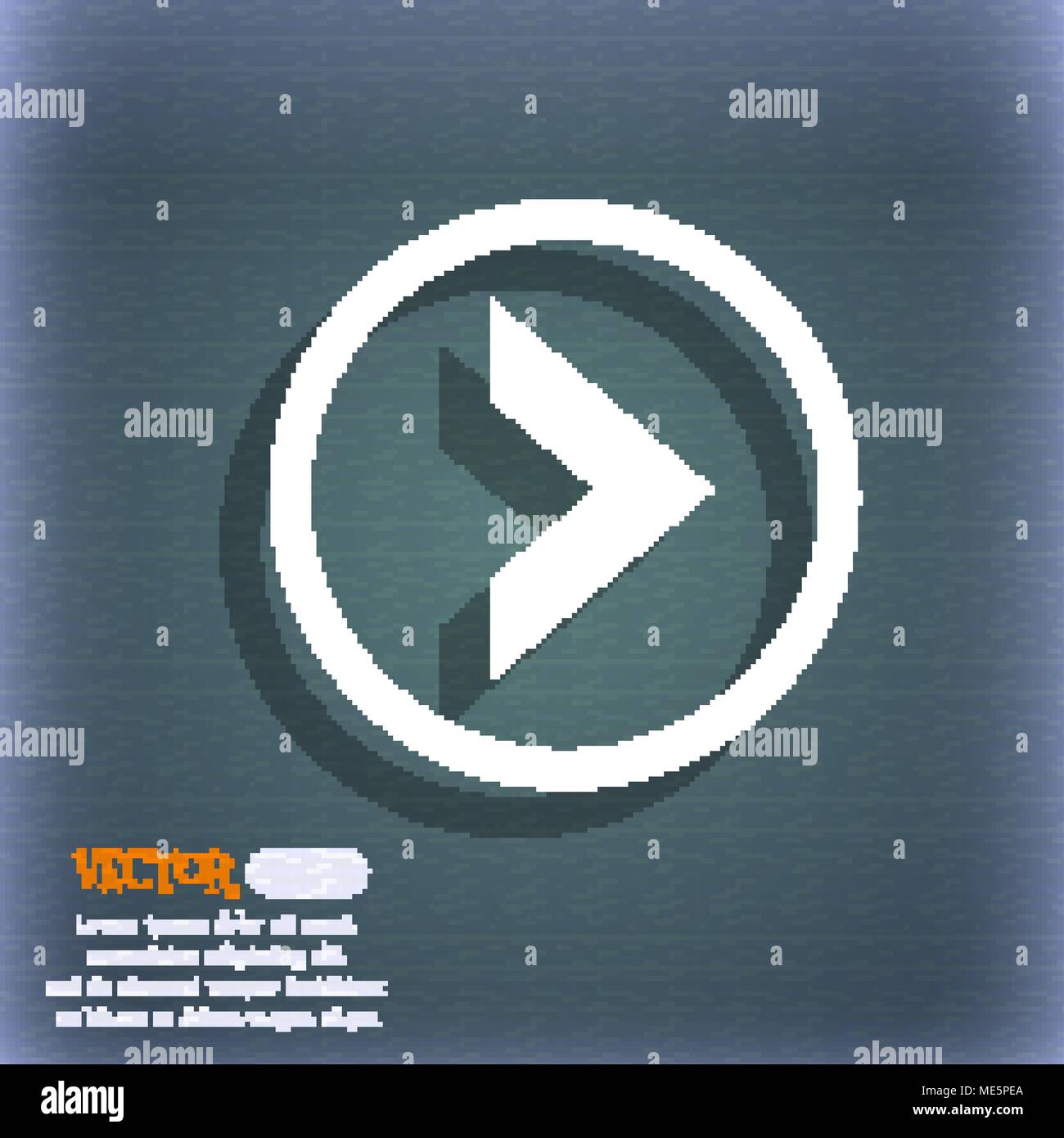 Arrow right, Next icon symbol on the blue-green abstract background ...