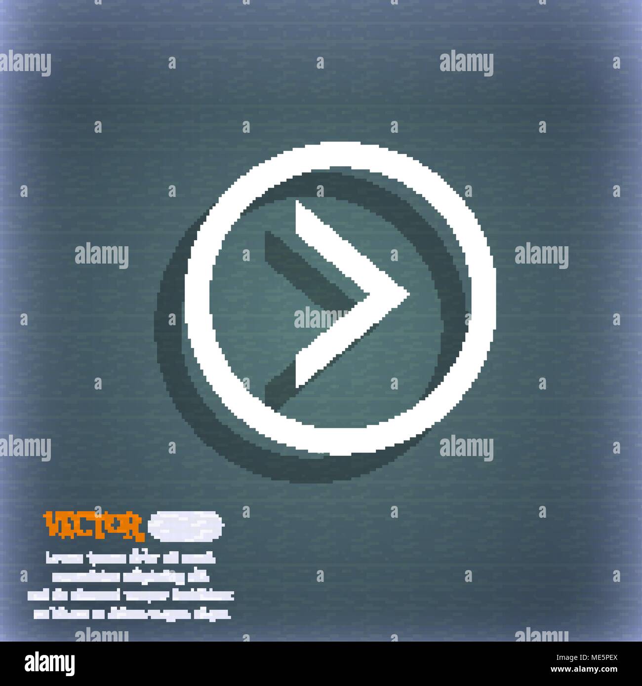 Arrow right, Next icon symbol on the blue-green abstract background ...