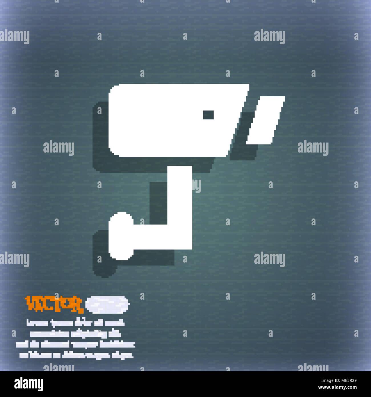 Surveillance Camera icon symbol on the blue-green abstract background ...