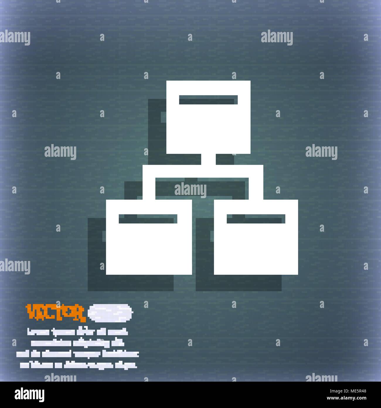 Local Network icon symbol on the blue-green abstract background with ...