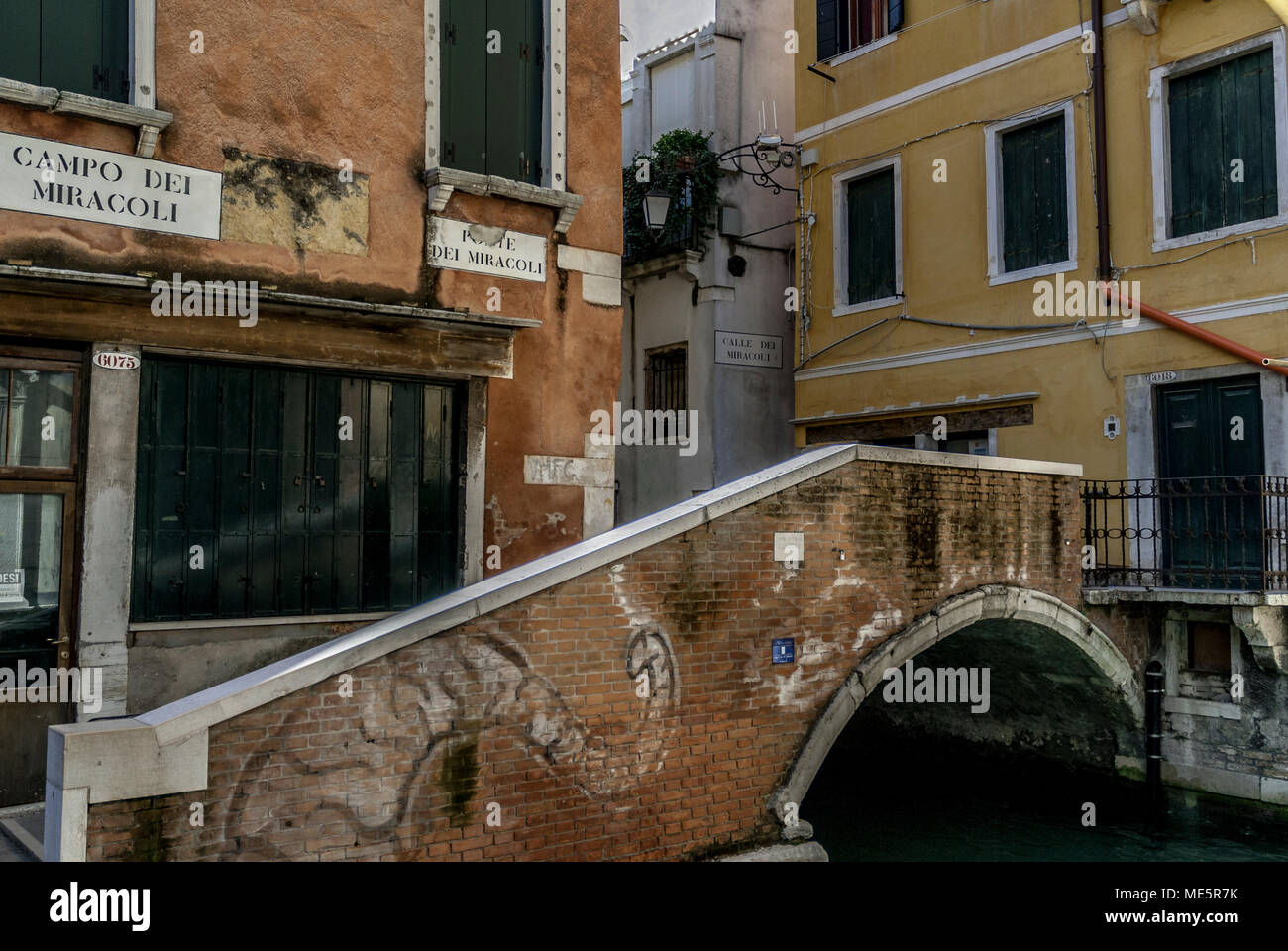 VENICE-MARCH 10: a classic venetian bridge, Venice,Italy,on March 10 ...