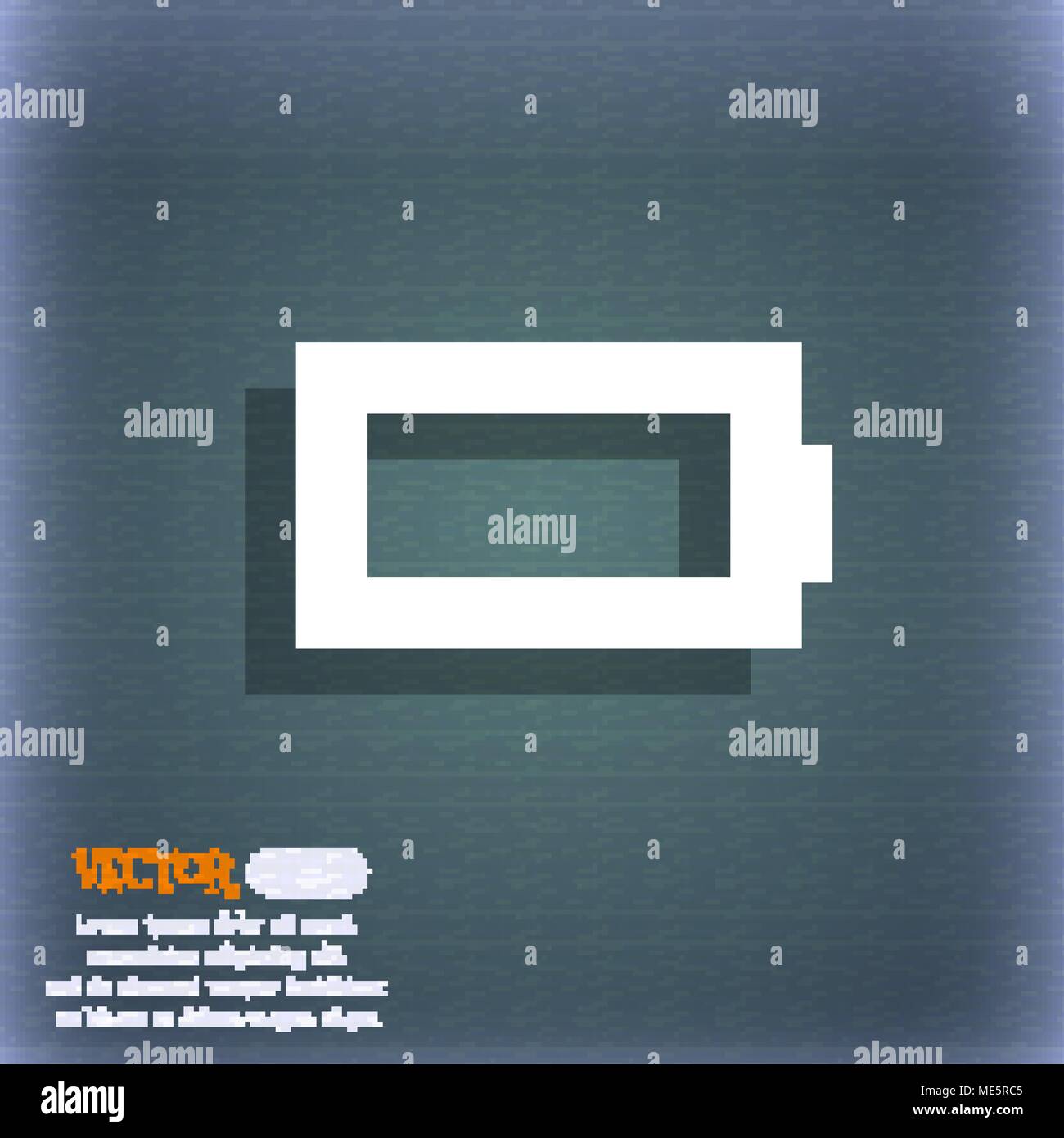 Battery empty icon symbol on the blue-green abstract background with ...