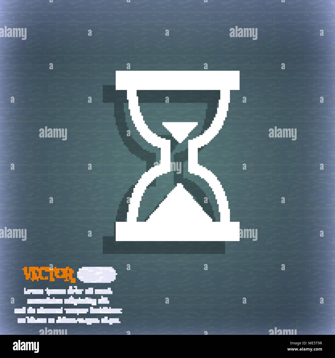 Hourglass, Sand timer icon symbol on the blue-green abstract background ...