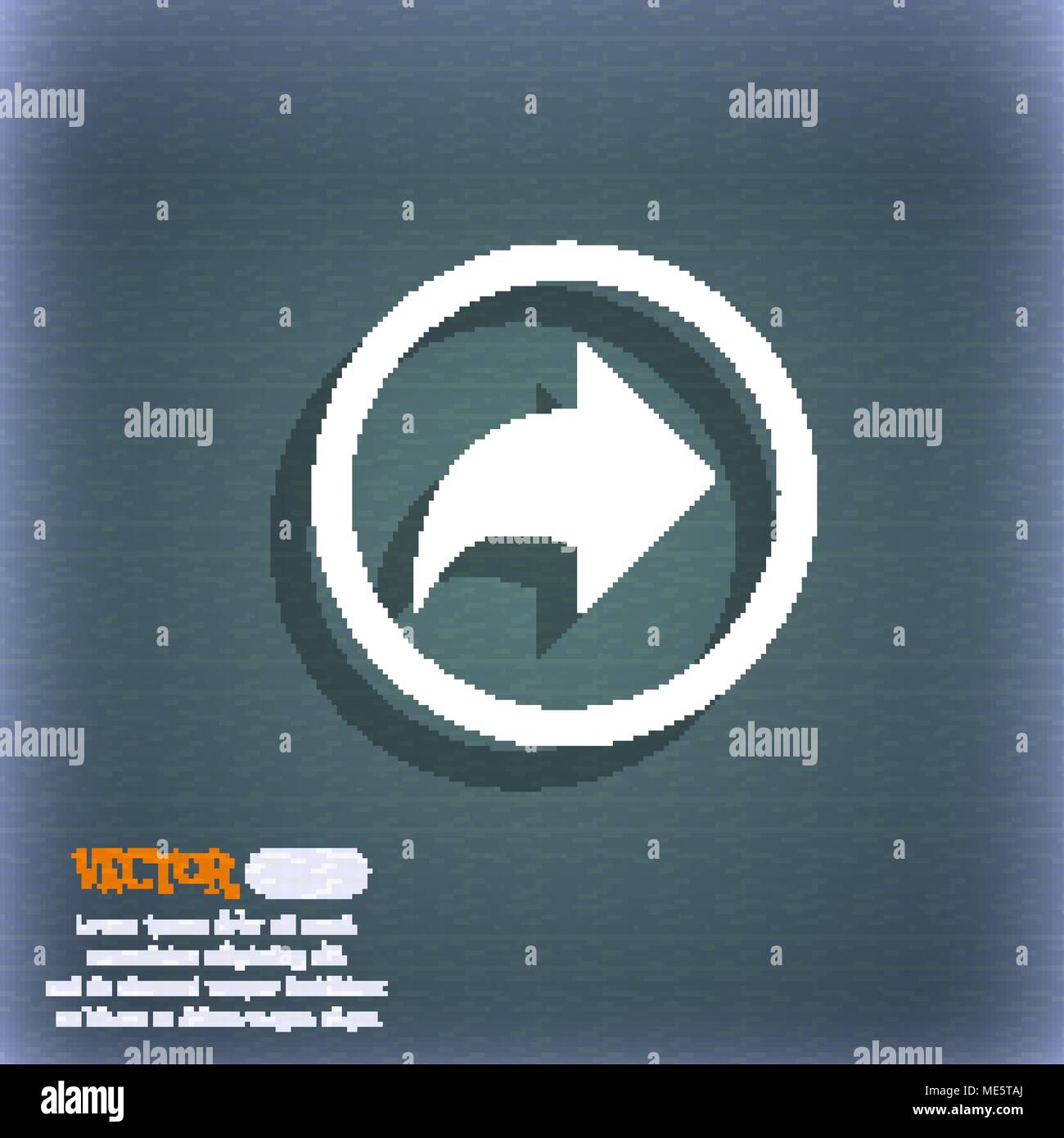 Arrow right, Next icon symbol on the blue-green abstract background ...