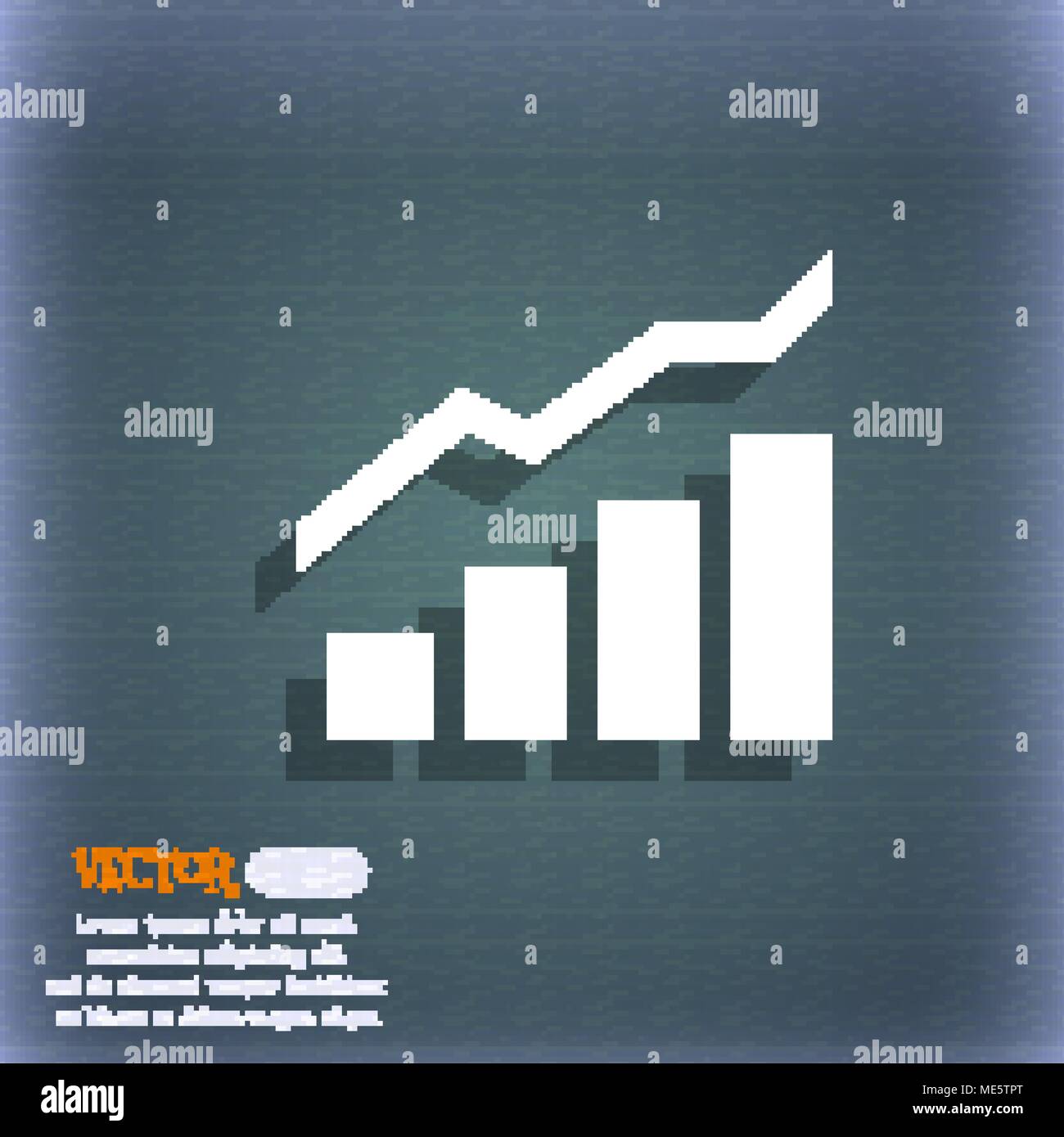 Growth and development concept. graph of Rate icon symbol on the blue ...