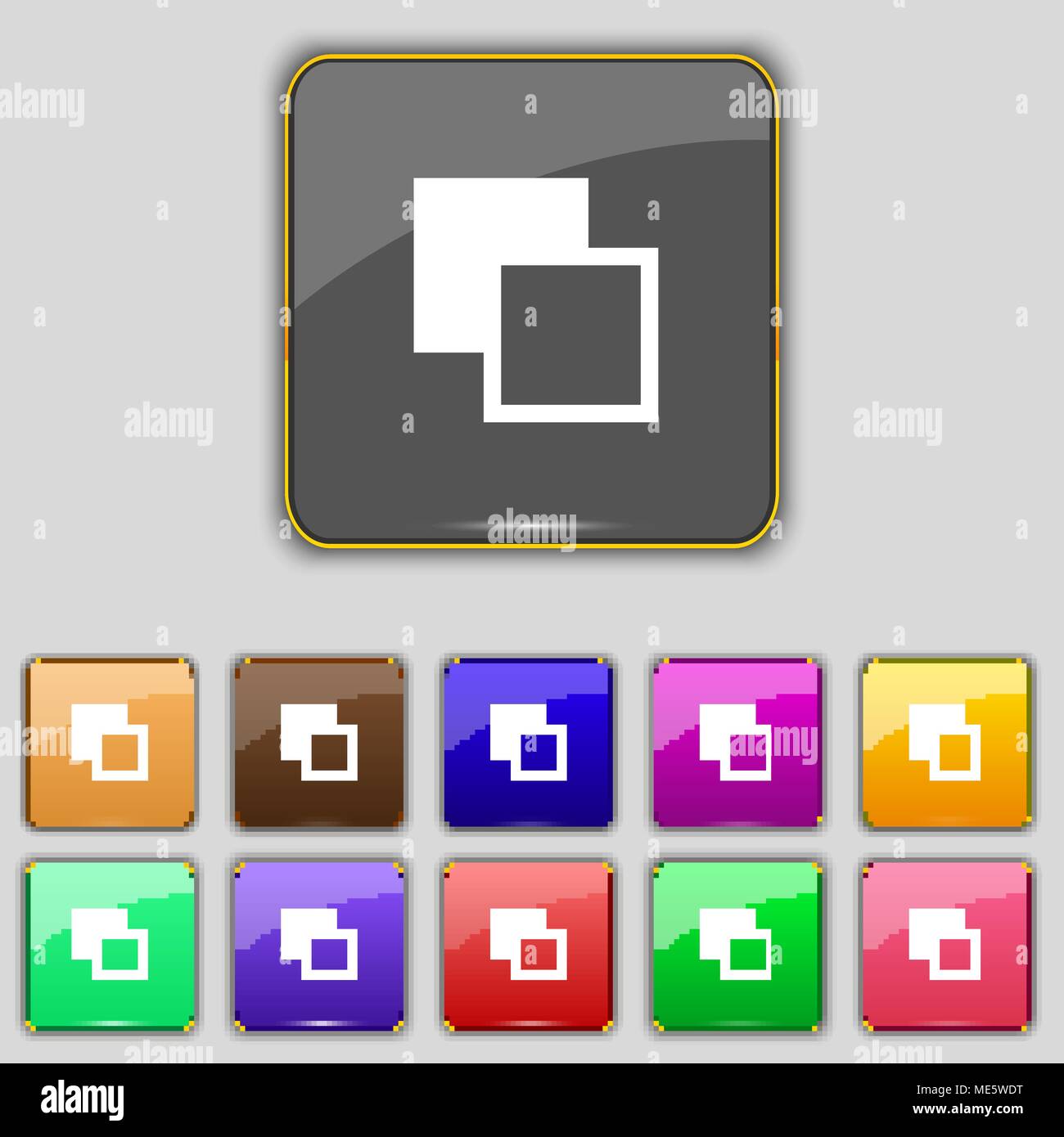 Active color toolbar icon sign. Set with eleven colored buttons for ...