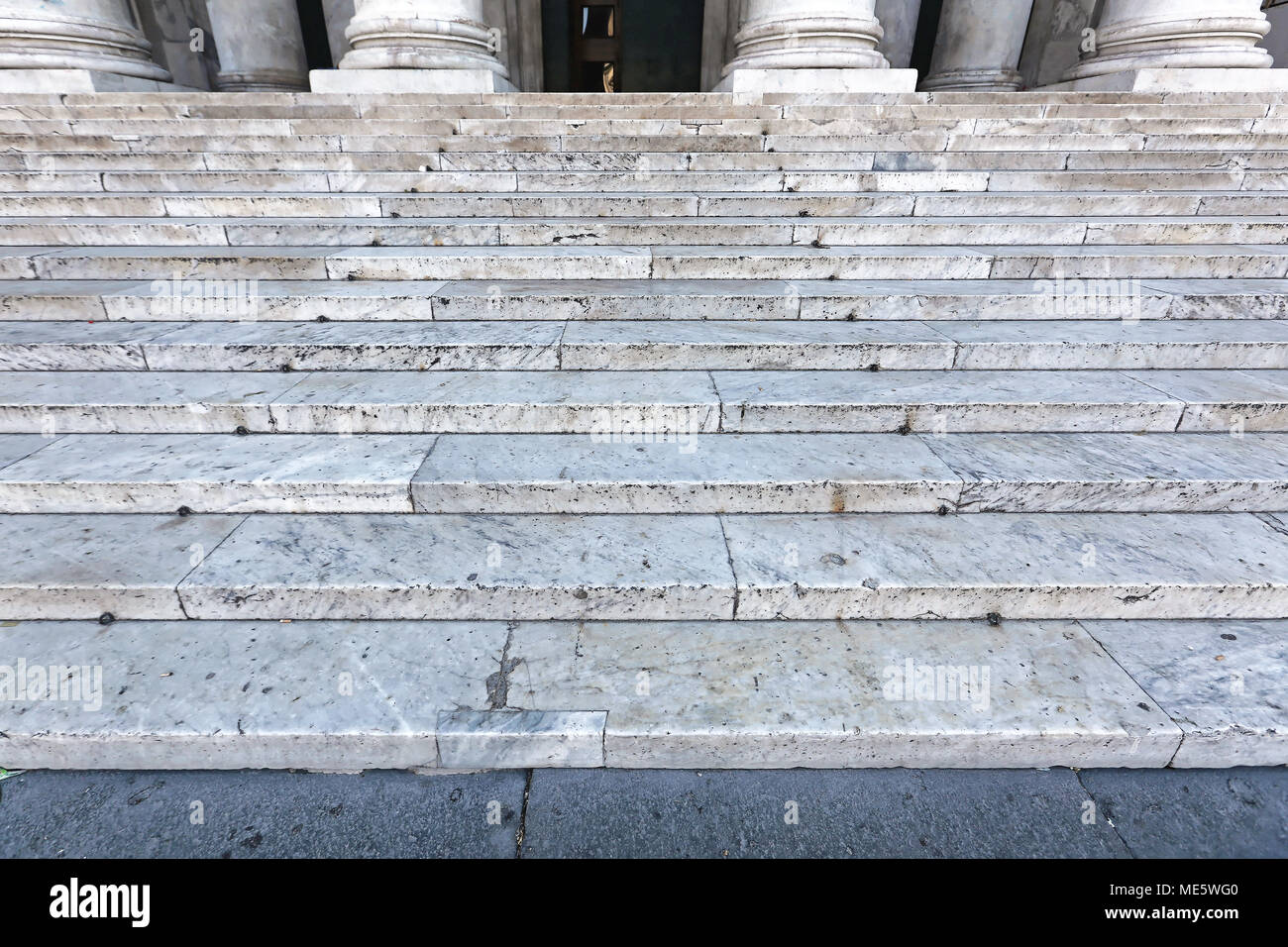 Big Marble Steps at Church in Naples Stock Photo - Alamy
