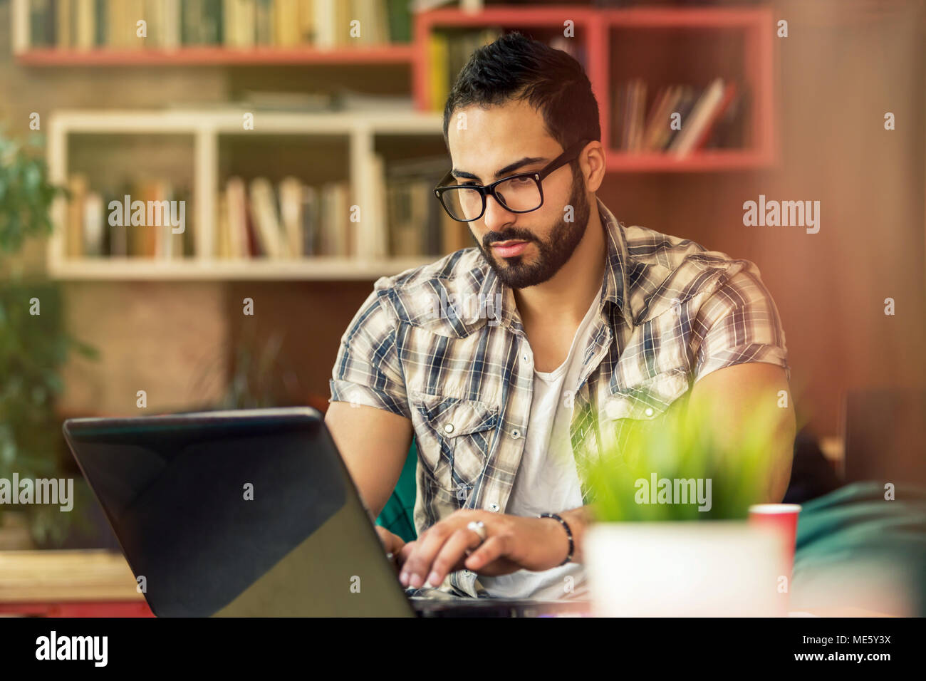 Work with Laptop Stock Photo - Alamy