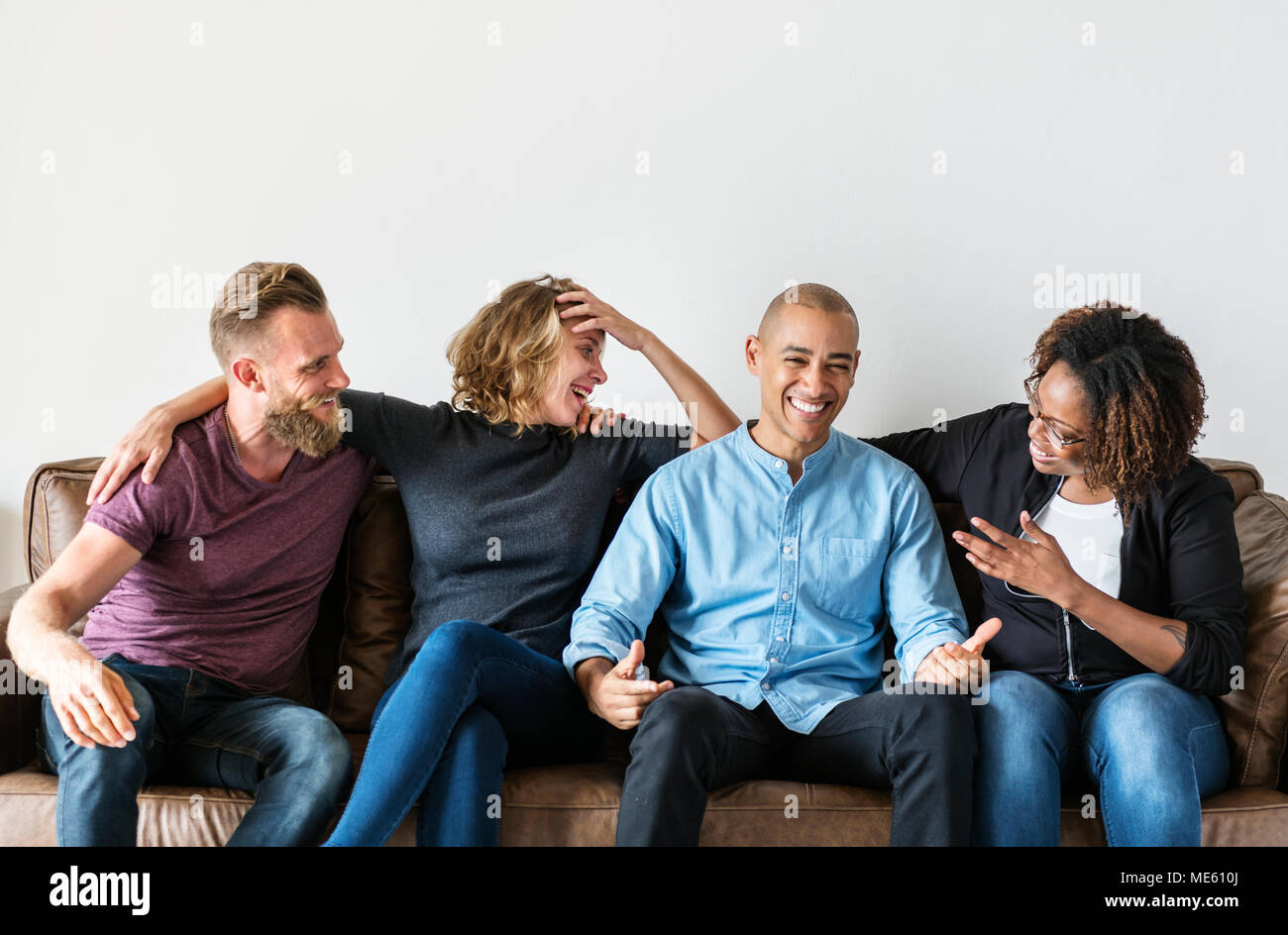 Diverse friends talking hi-res stock photography and images - Alamy