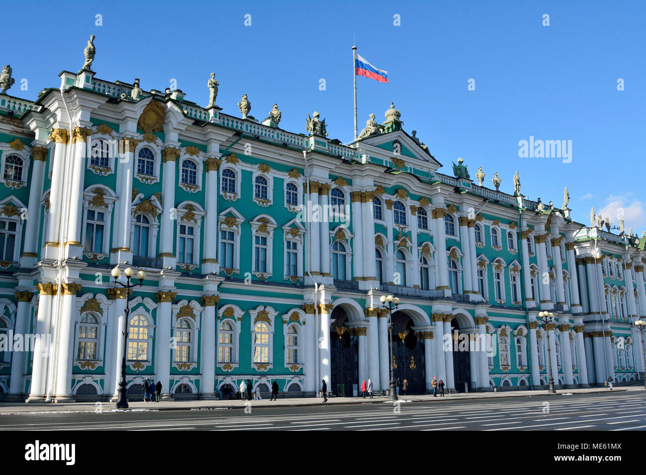 St Petersburg, Russia - March 26, 2018. Exterior view of the Hermitage ...